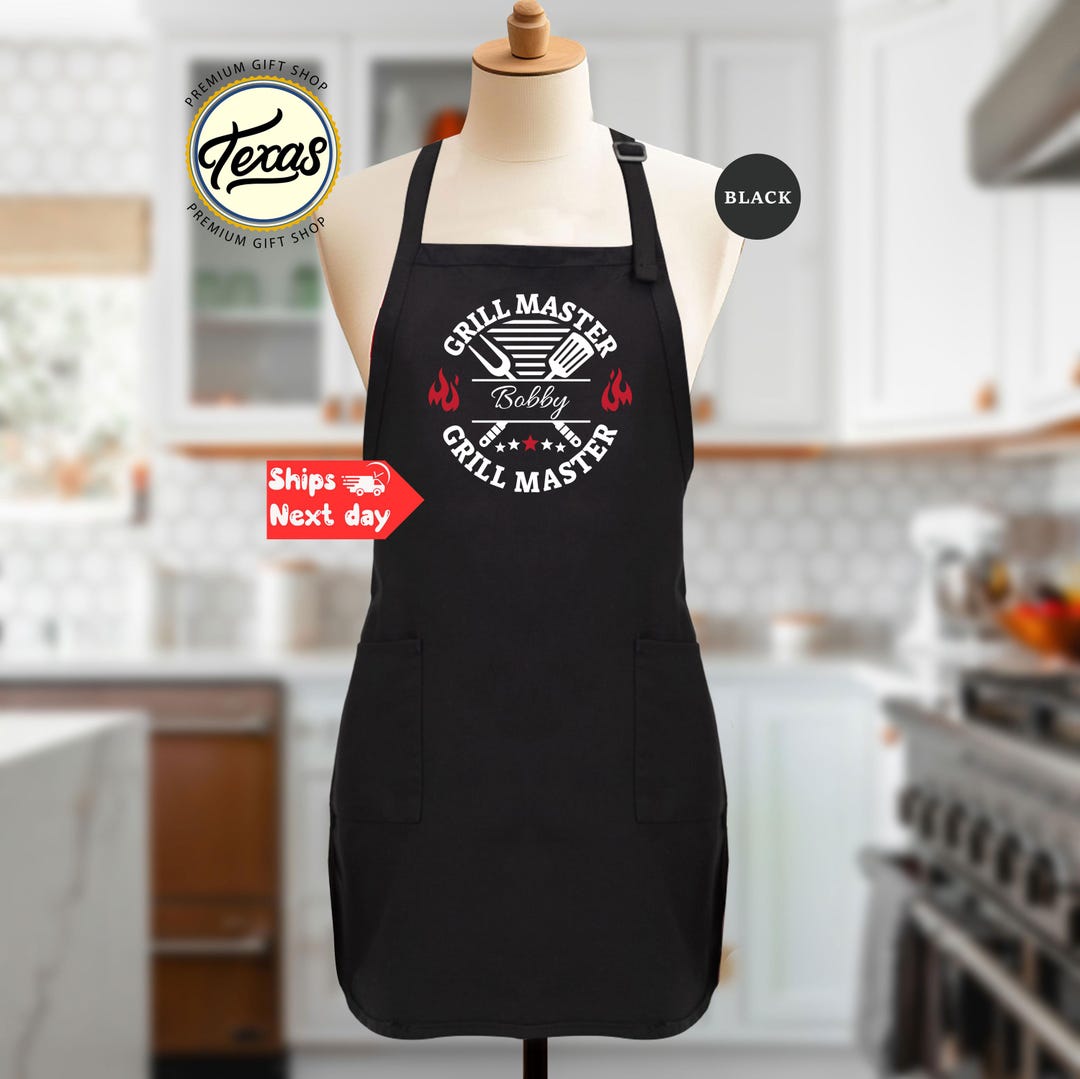Personalized Grill Master Apron, Custom Name Chef Apron, Customized ...