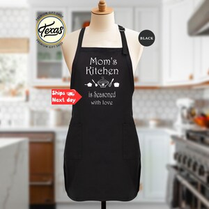 Mom's Kitchen Apron, Seasoned With Love, Mother's Day Gift - Etsy