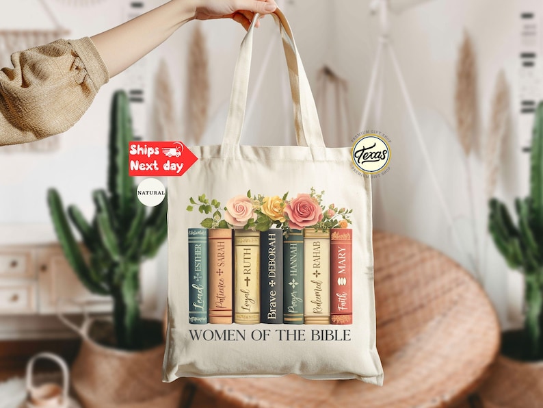 Women of the Bible Tote Bag: Floral Christian Book Tote - Etsy