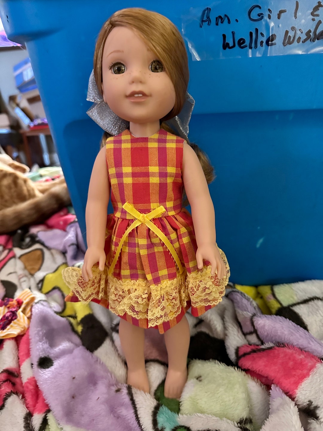 Beautiful Red & Yelllw Plaid Wellie Wisher Lace Dress - Etsy