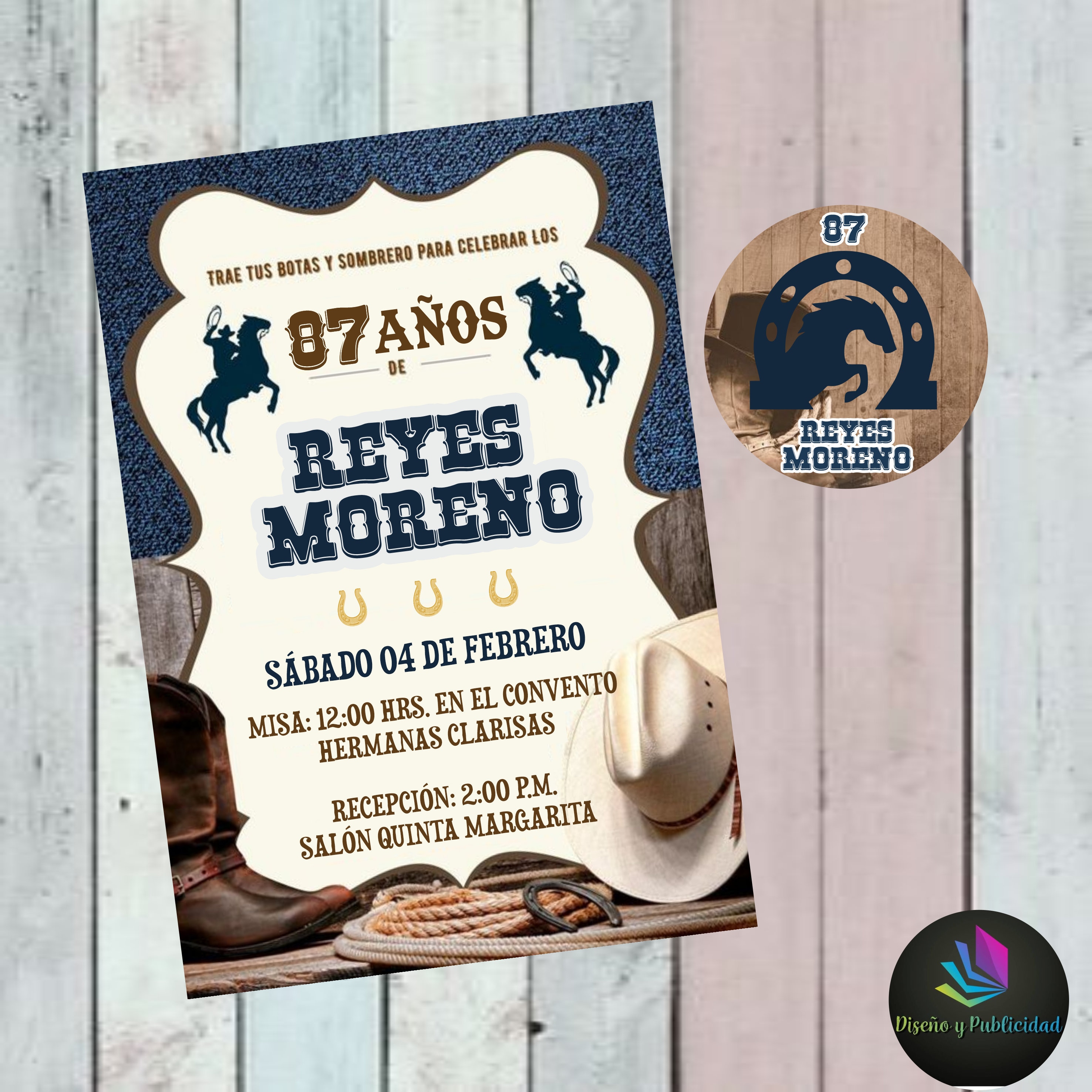 Digital Invitation for Cowboy Theme Party. Customizable, Editable ...