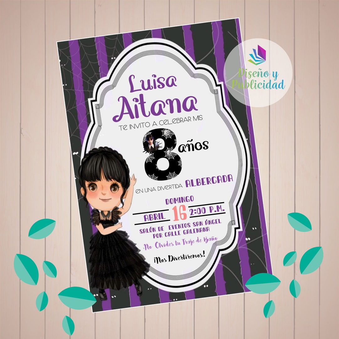 Merlina, Digital Invitation, Download, Fiesta, Party, Editable, Canva ...