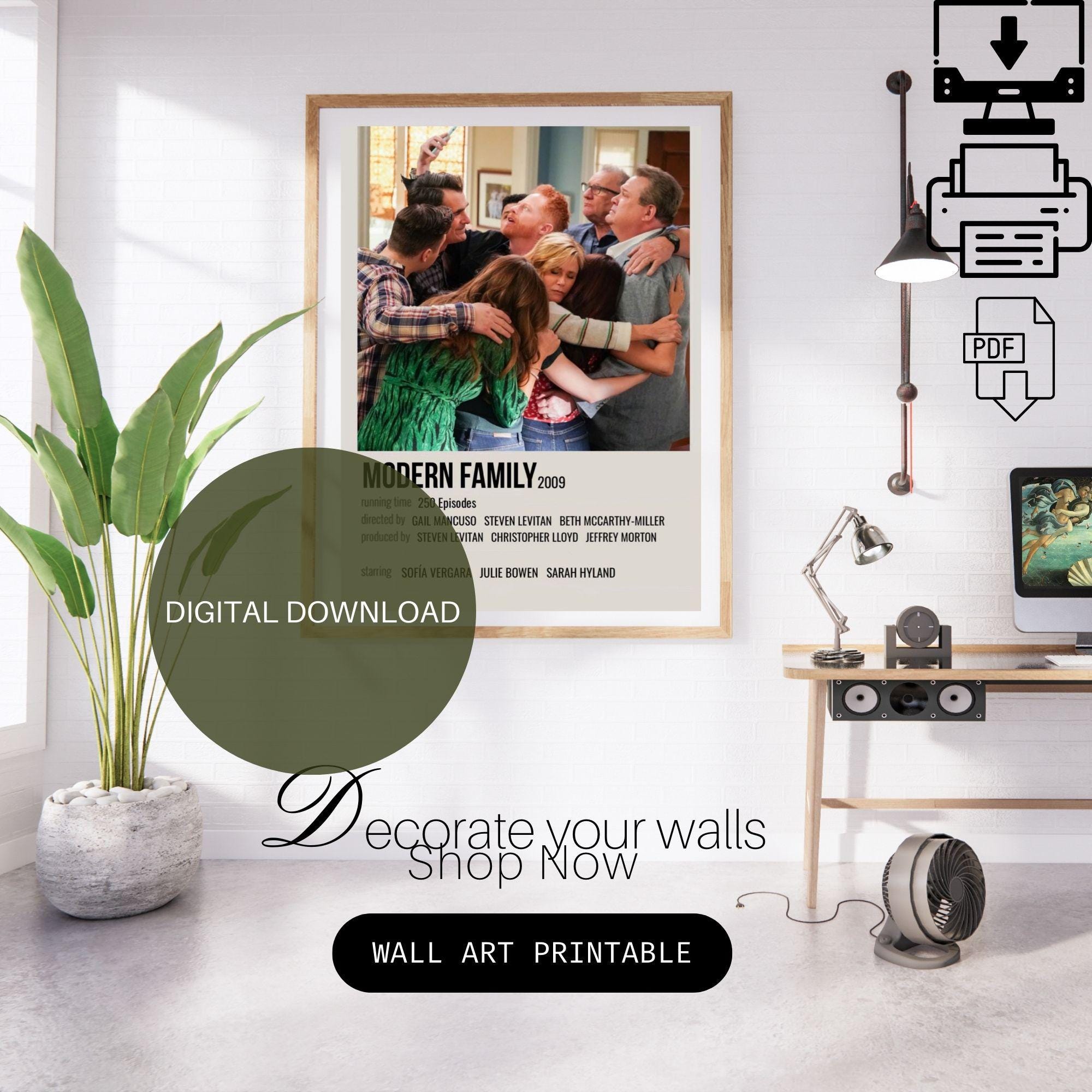 Modern Family Poster | Wall Art | Wall Prints | Home Decor | Kraft ...