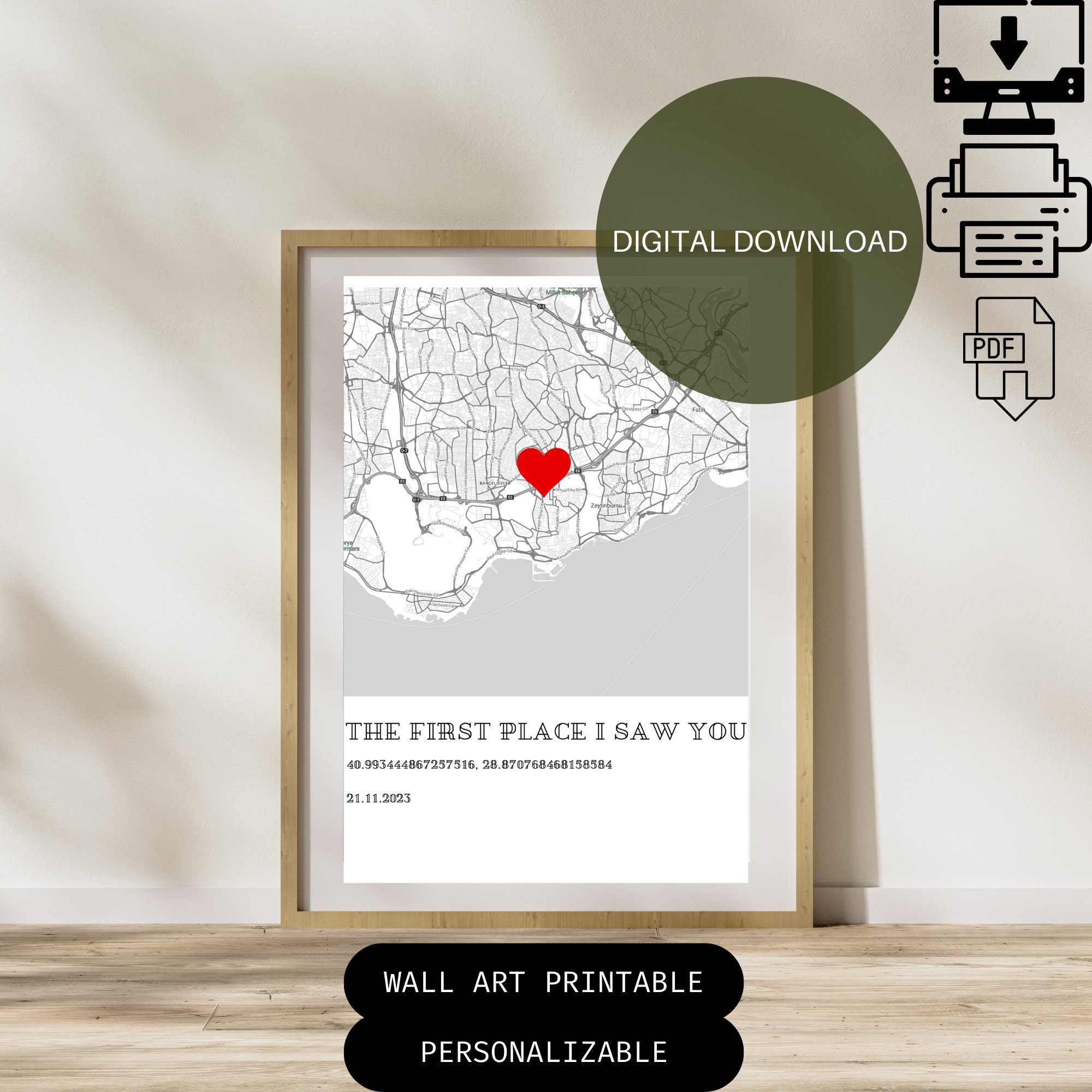 Where We Met Map /where It All Began /couple Map/ Gift for Her/ Gift ...