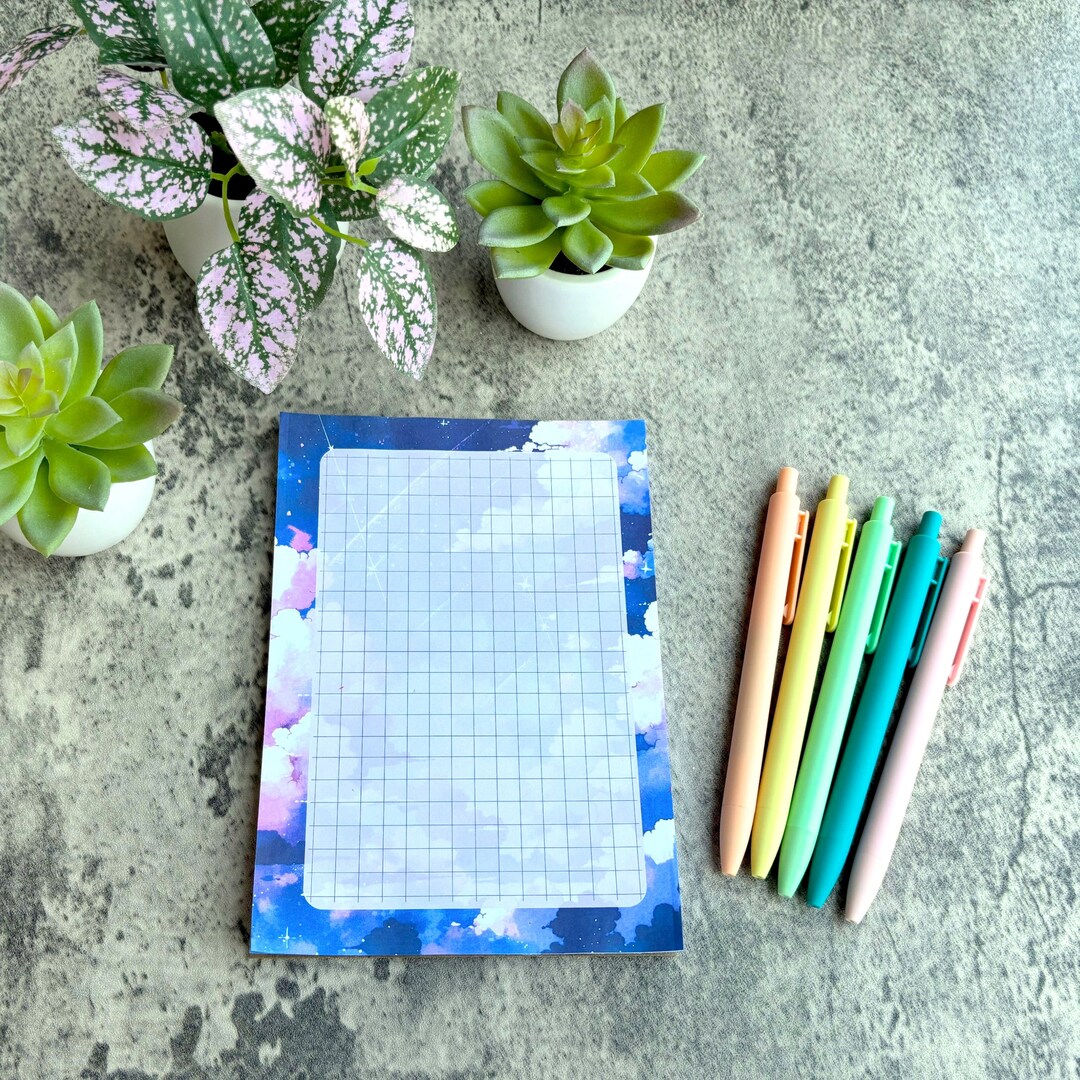 Kawaii Starry Sunset Notepad, Cute Aesthetic Memo Pad, Notepad for Notetaking to Do Lists and ...