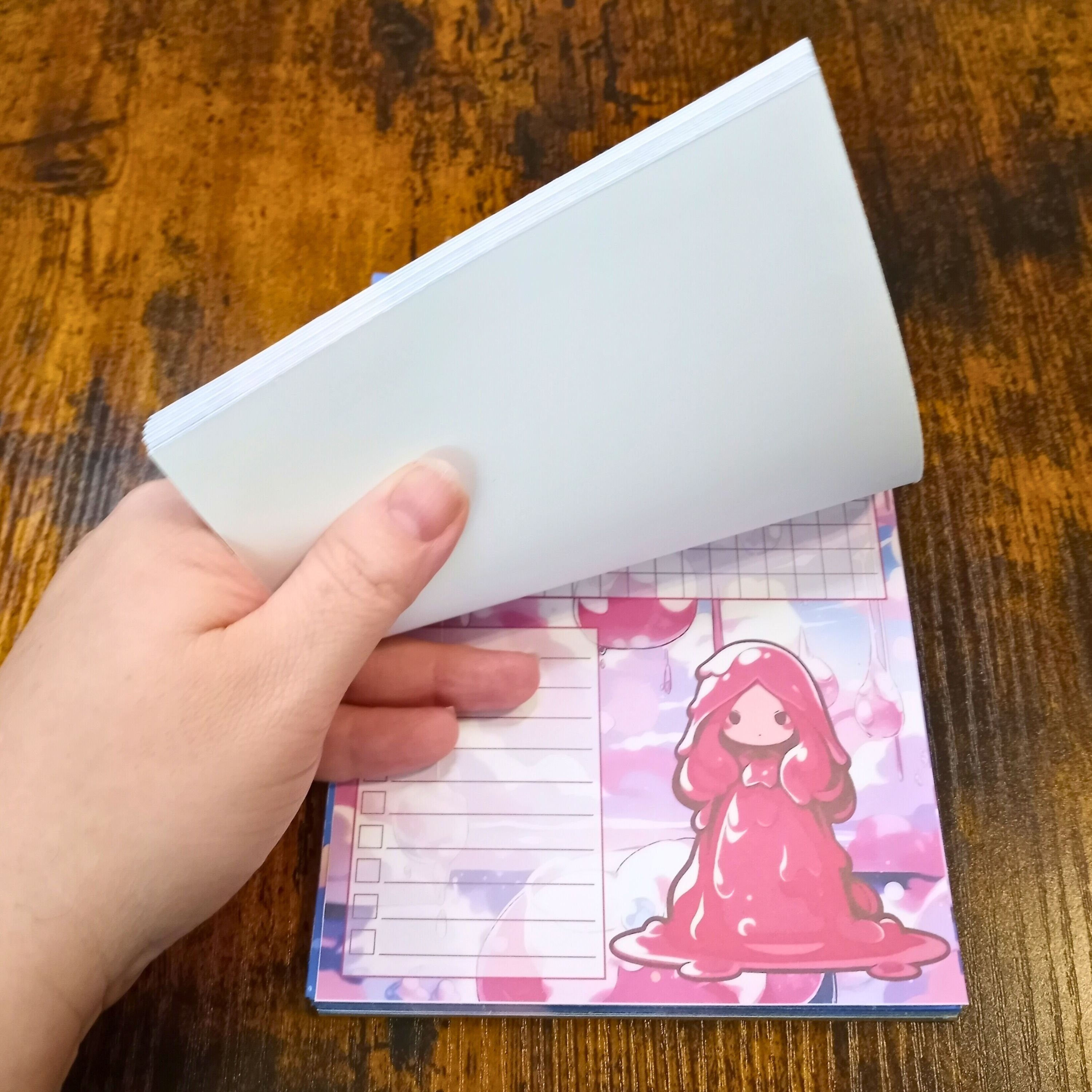Kawaii Slime Girl Notepad, Cute Aesthetic Memo Pad, Notepad for ...