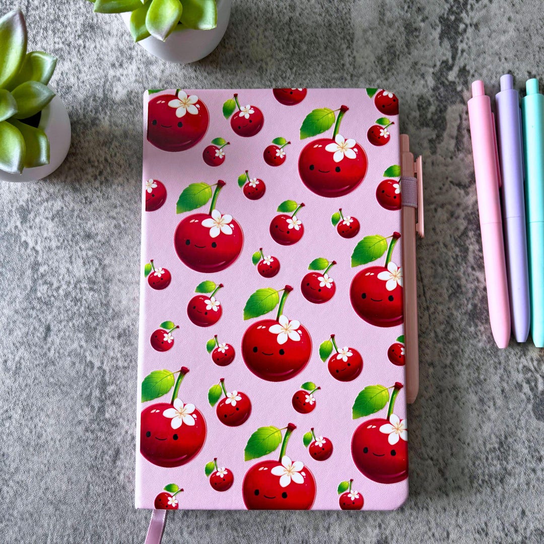 Cute Cherry Journal Notebook, Dream Journaling, Diary Writing, for ...