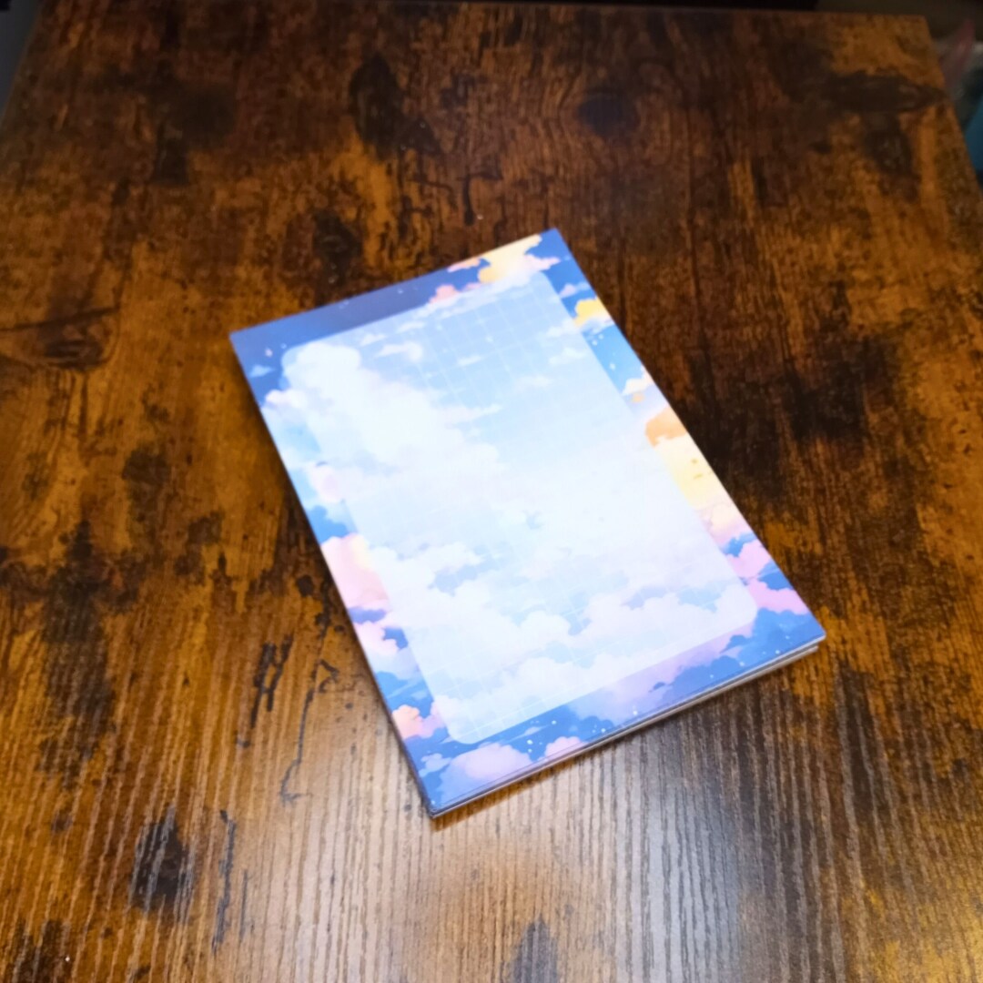 Kawaii Sunset Notepad, Cute Aesthetic Memo Pad, Notepad for Notetaking ...