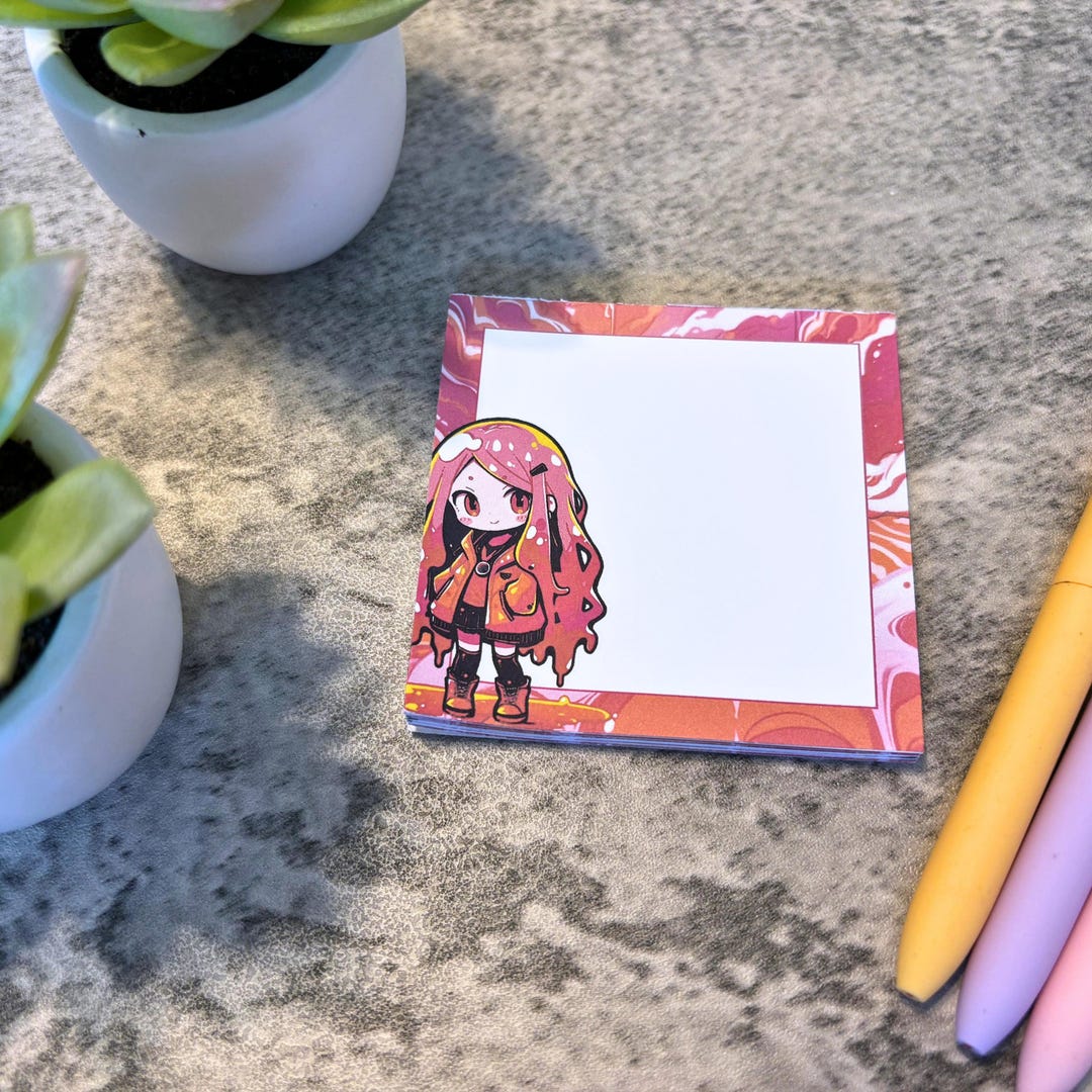 Kawaii Slime Girl Memo Pad, Cute Kawaii Aesthetic, Notepad for ...