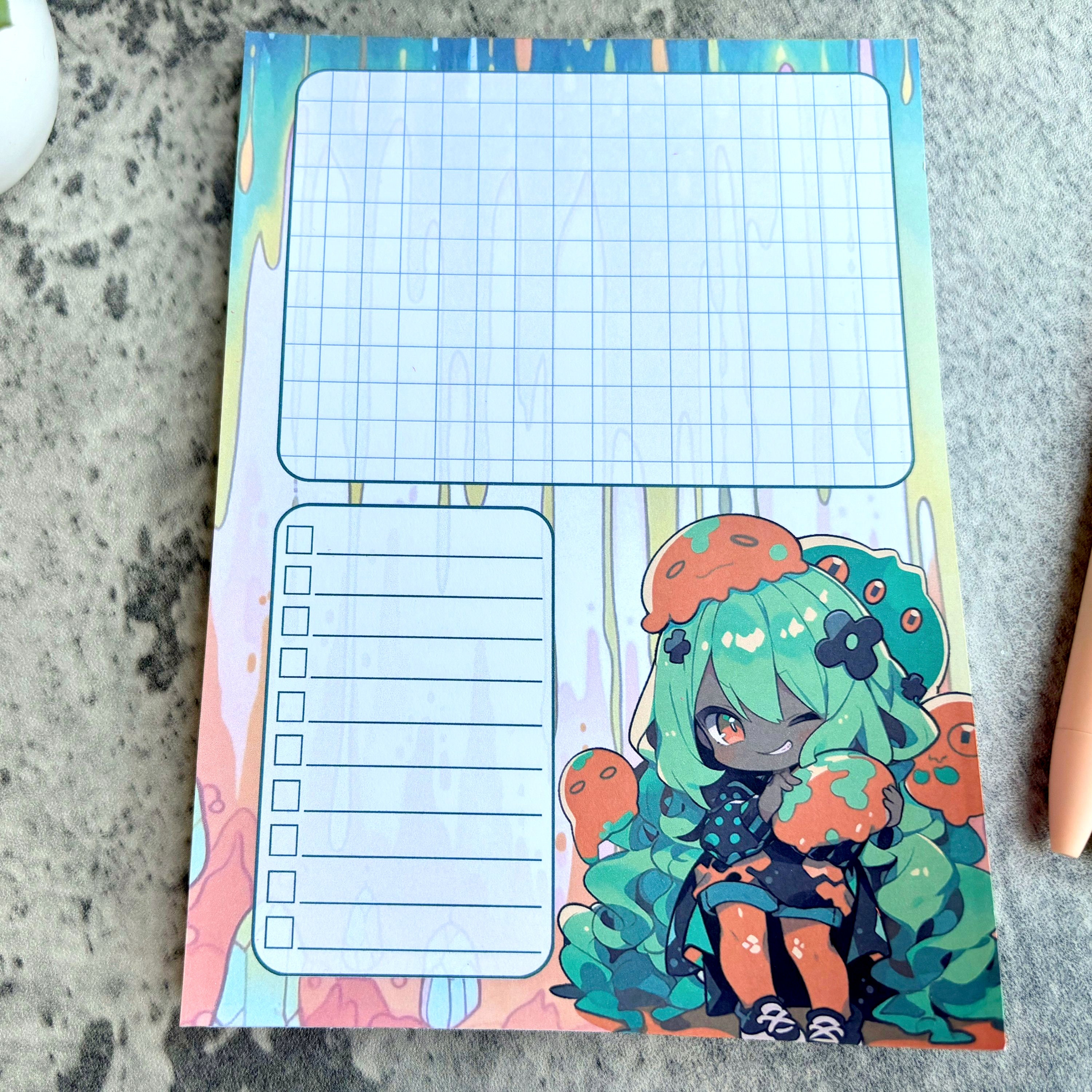 Kawaii Slime Girl Notepad Bundle, Cute Aesthetic Memo Pad, Notepads for ...