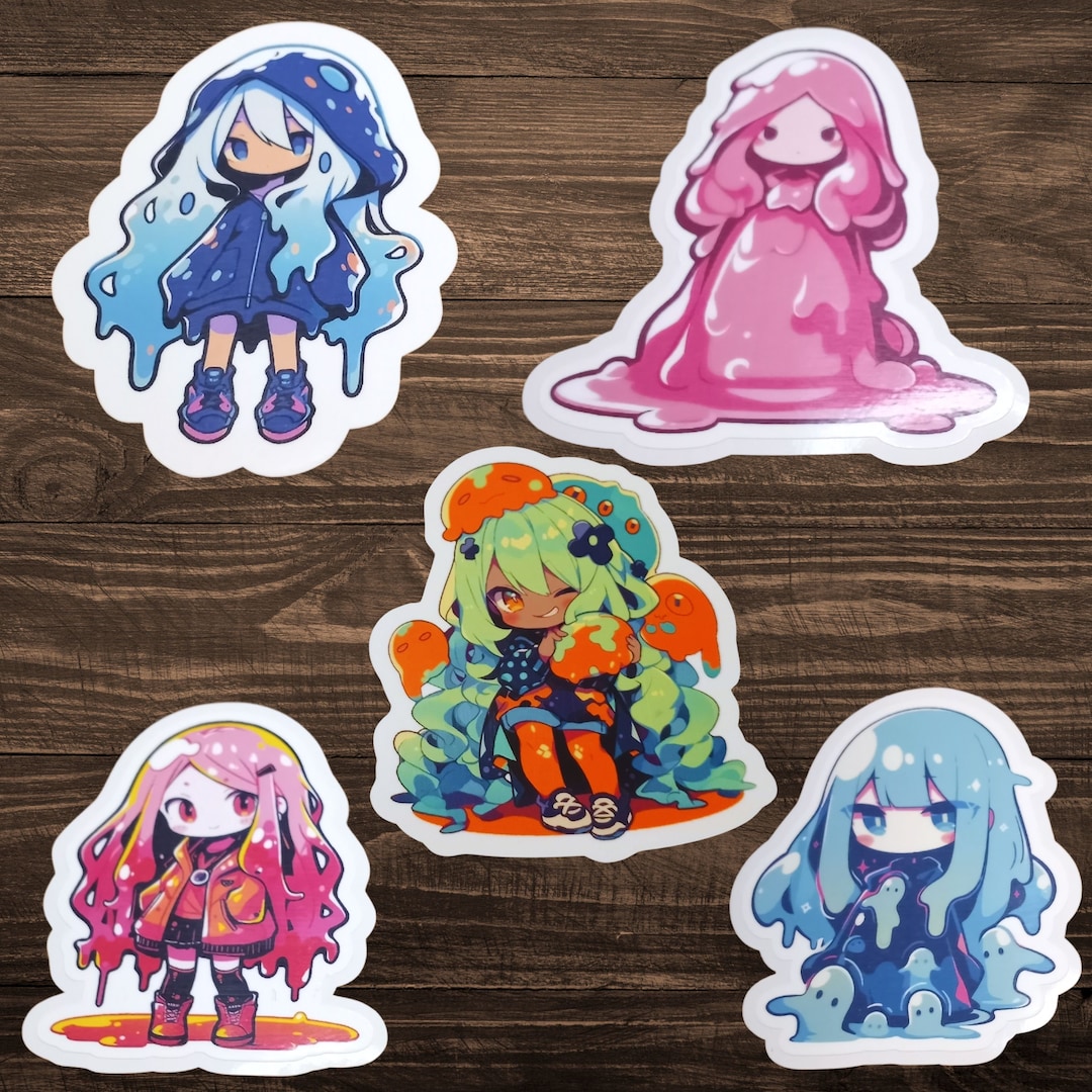 Cute Slime Girl Sticker Set, Kawaii Aesthetic, 2-inch and 3-inch ...