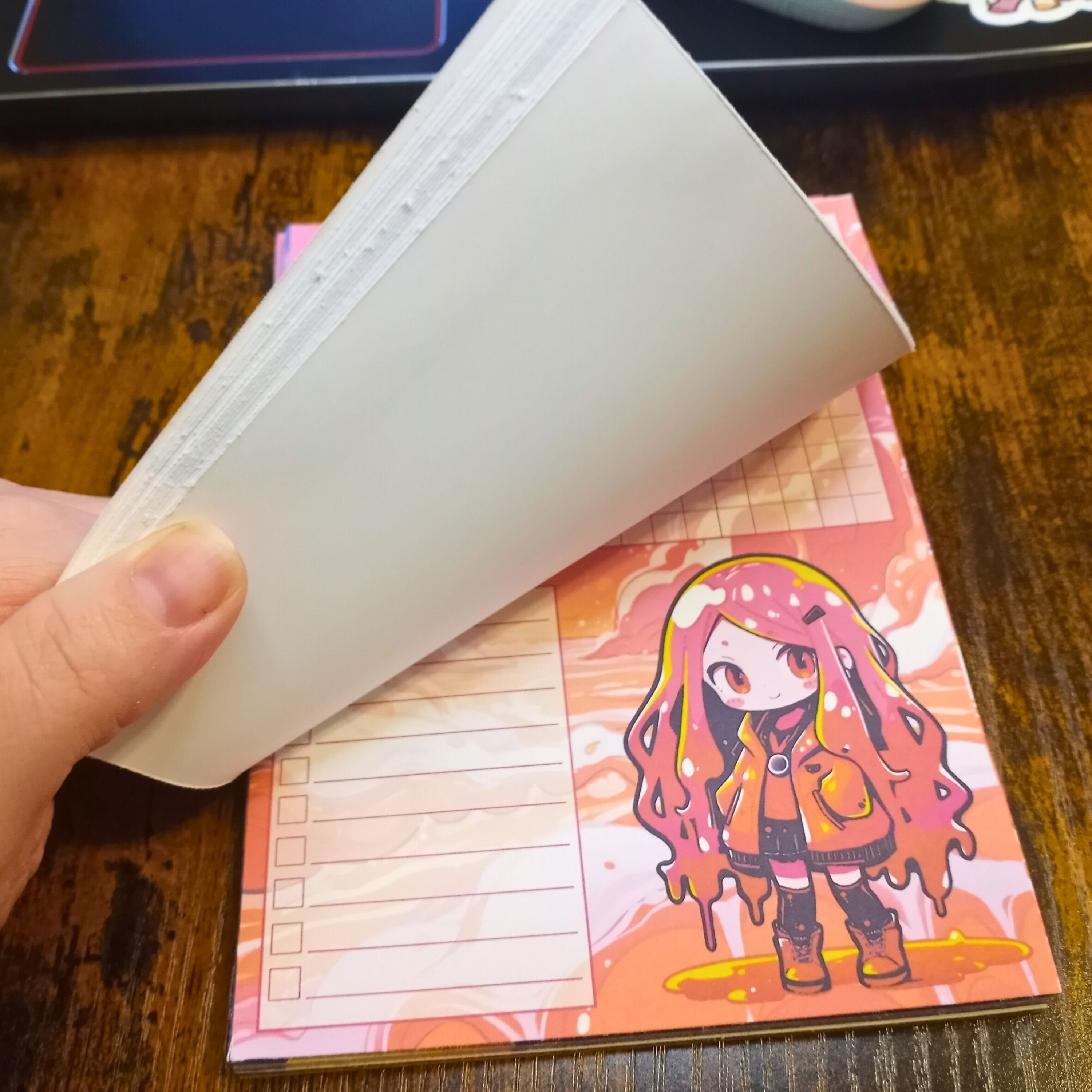 Kawaii Slime Girl Notepad, Cute Aesthetic Memo Pad, Notepad for ...