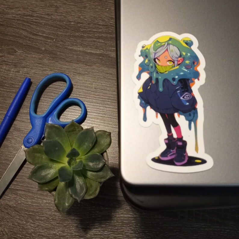 Cute Slime Girl Sticker, Cute Stickers Kawaii Aesthetic, Laptop ...