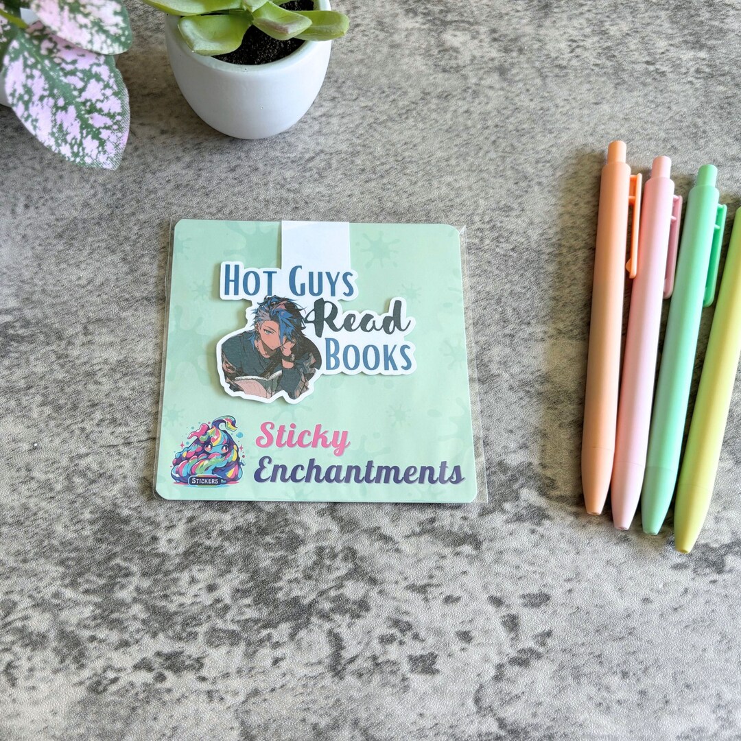 Cute Magnetic Bookmark, Hot Guys Read Books Bookmark, Handmade Page ...