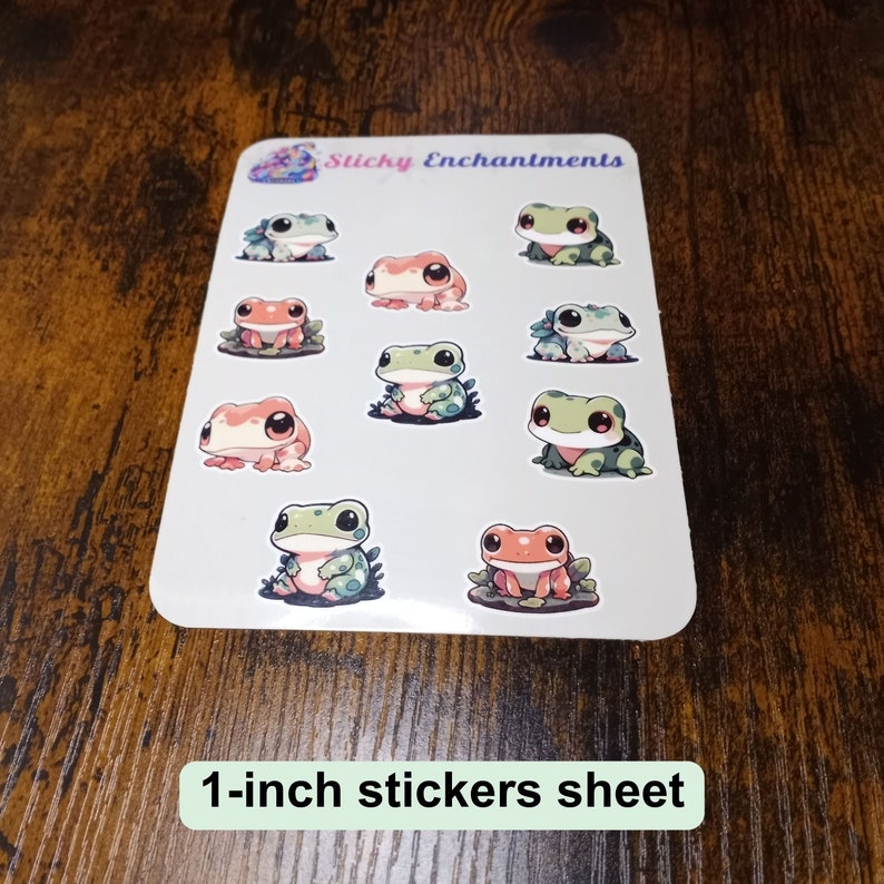 Mini Sticker Set, Cute Frogs, Tiny Stickers, Sets of 5 10 and 20 ...