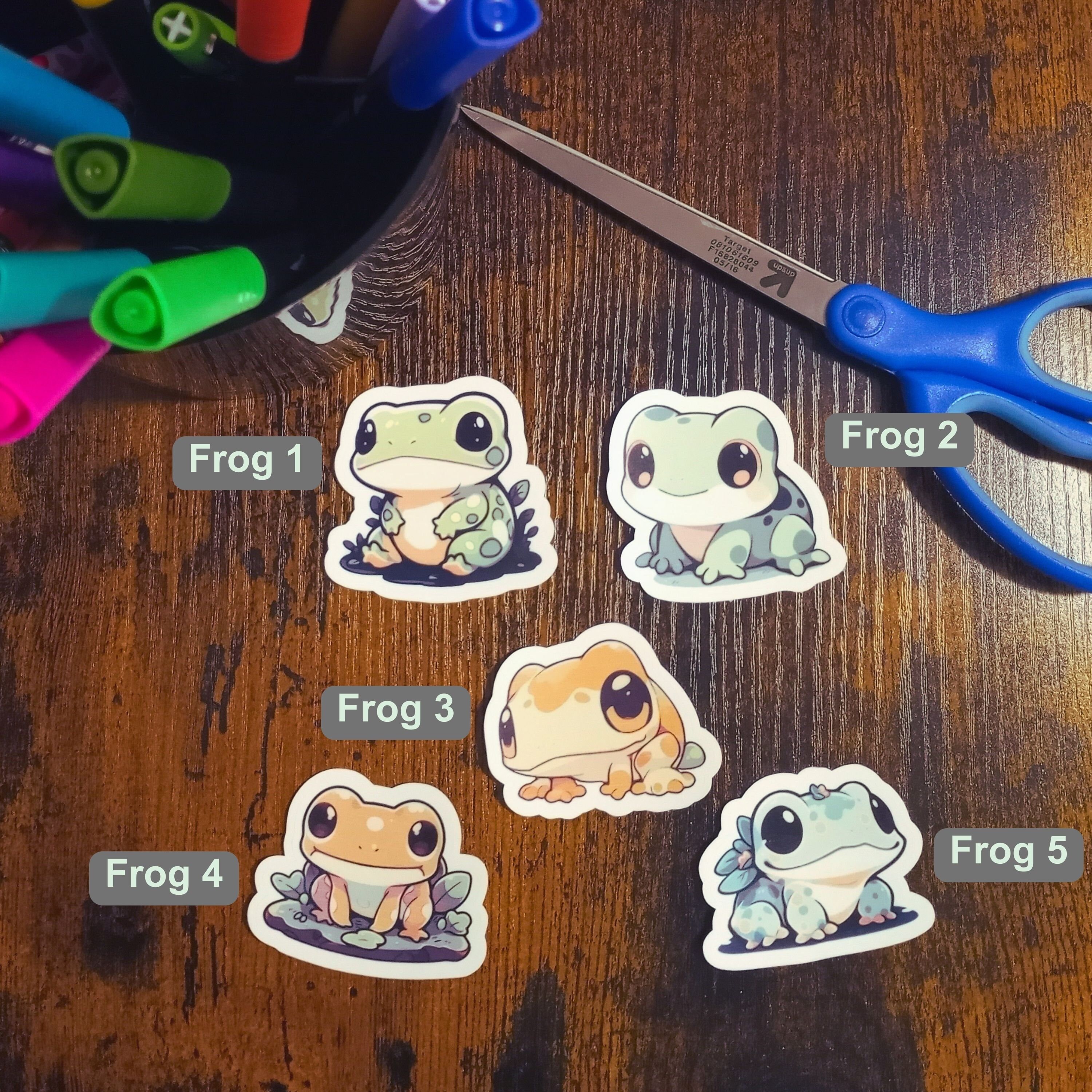 Mini Sticker Set, Cute Frogs, Tiny Stickers, Sets of 5 10 and 20 ...