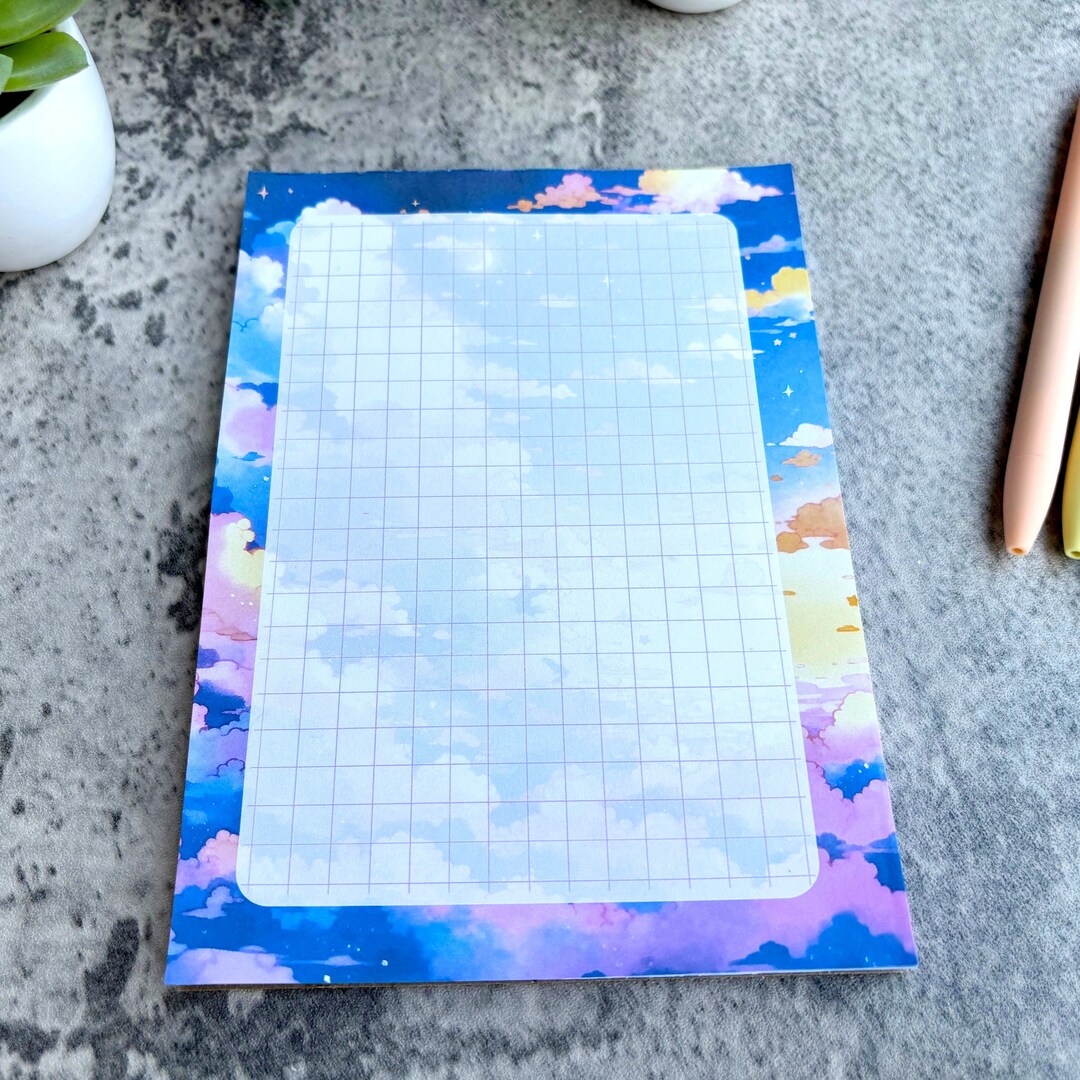 Kawaii Sunset Notepad, Cute Aesthetic Memo Pad, Notepad for Notetaking to Do Lists and Reminder ...