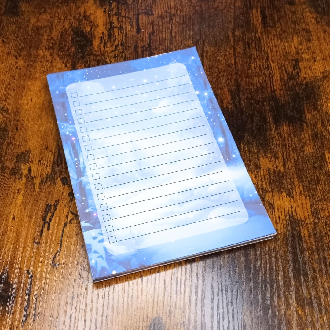 Wintery Forest Notepad, Cute Kawaii Aesthetic Memo Pad, Notepad for ...