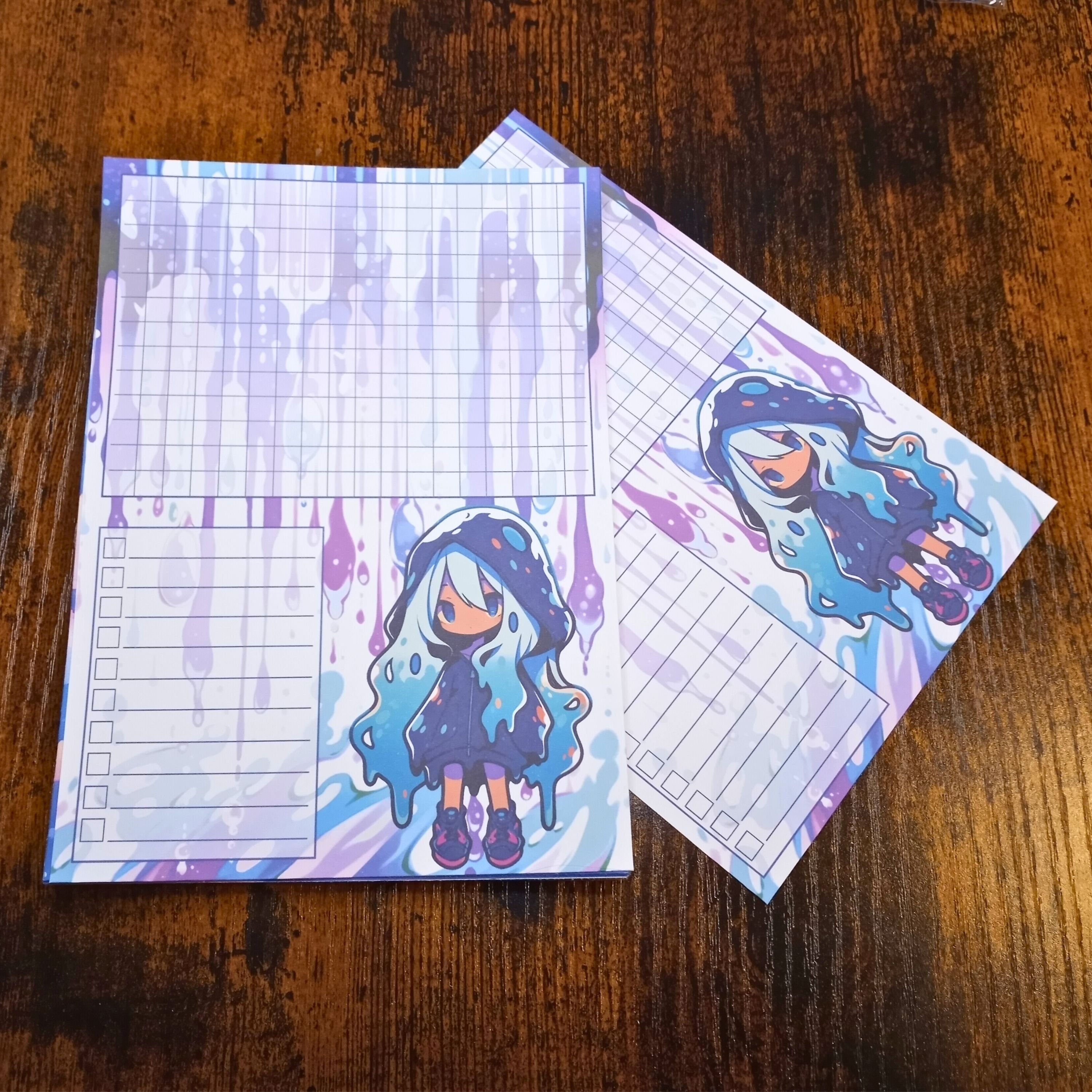 Kawaii Slime Girl Notepad Bundle, Cute Aesthetic Memo Pad, Notepads for ...