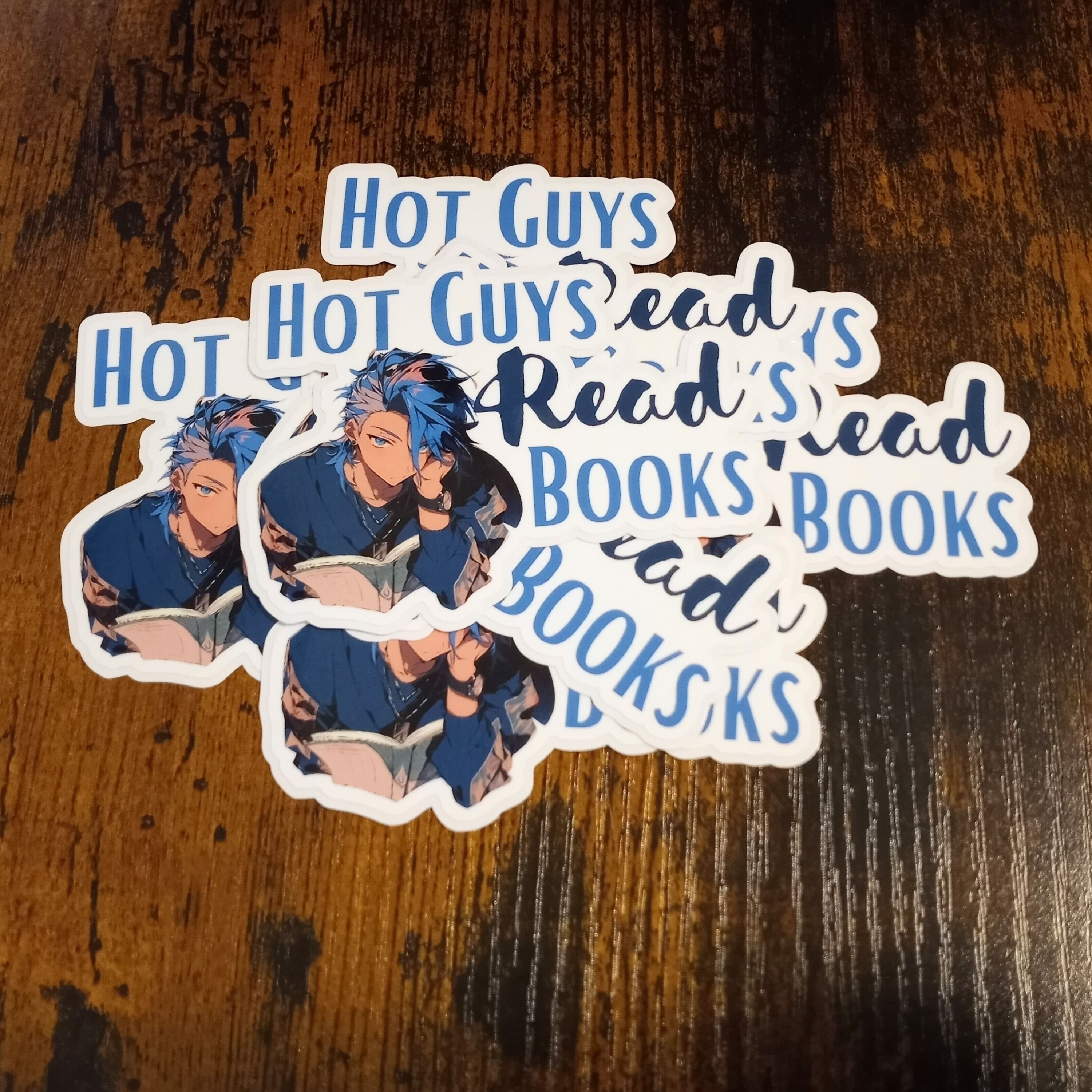 Hot Guys Read Books Sticker, Party Favors, Phone Laptop Planner ...