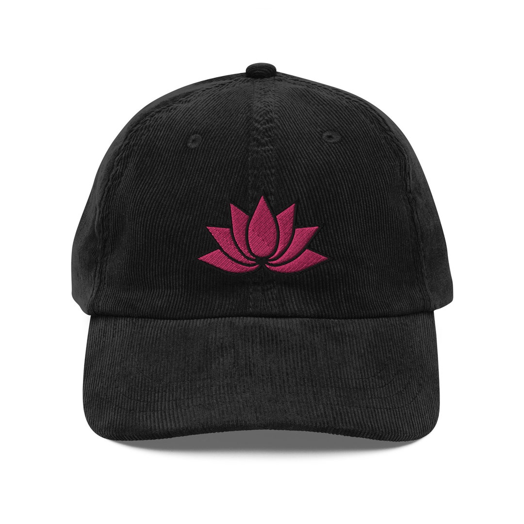 Lotus Flower Embroidered Cap | Gift for Beautiful Lotus Flower Lovers ...