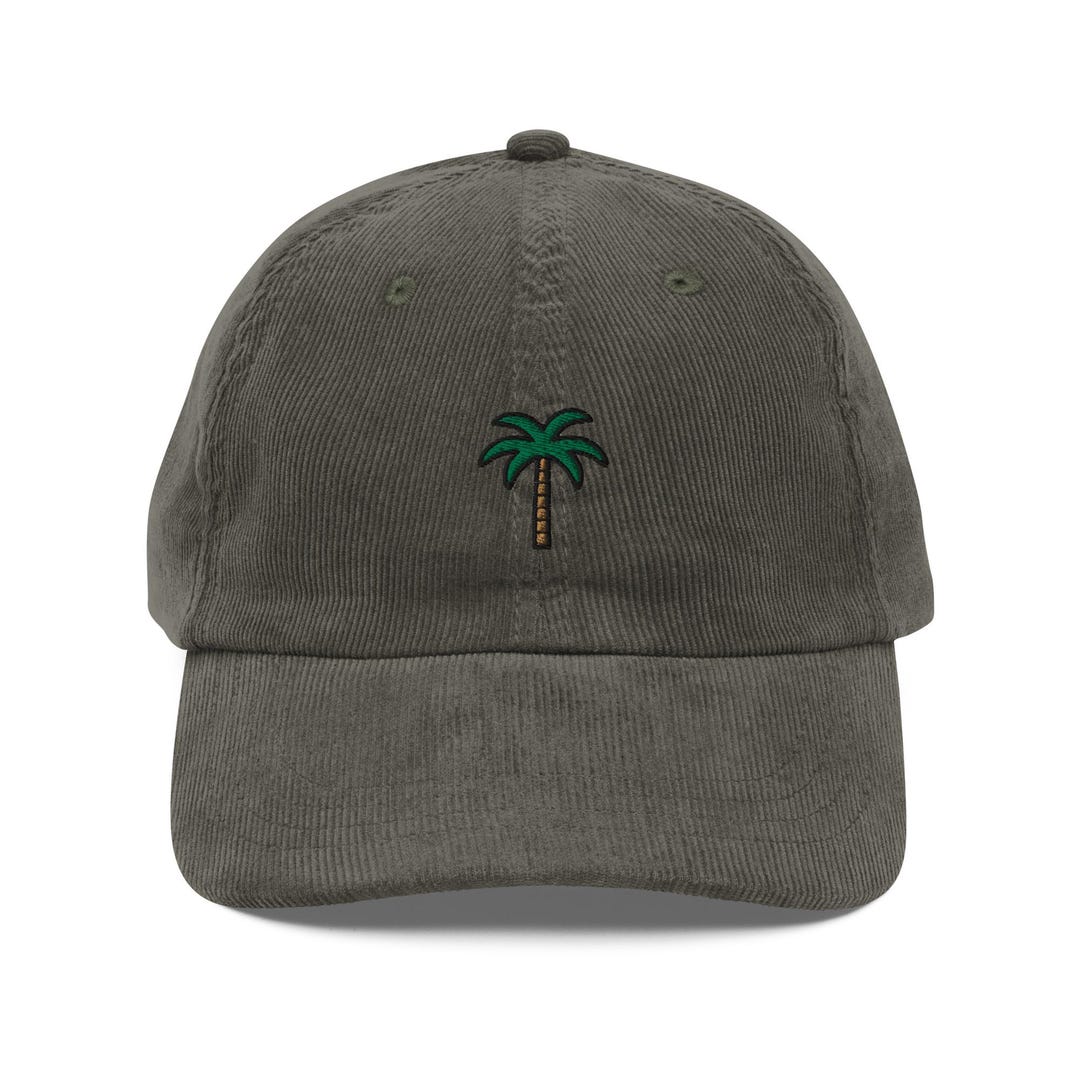 Palm Tree Corduroy Cap | Beach Gift | Island Vintage Cap | Sustainable ...
