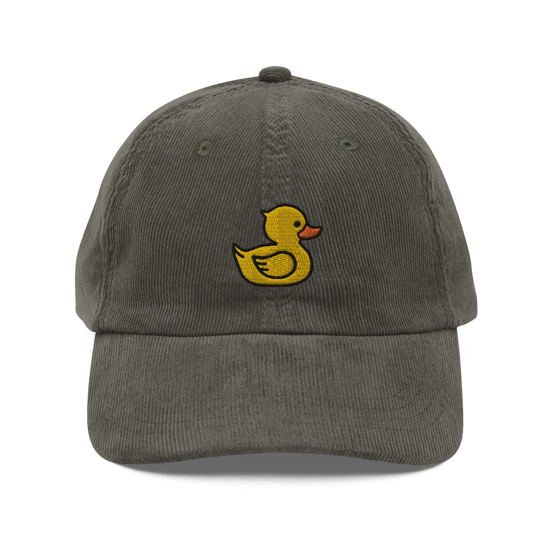 Rubber Duck Corduroy Cap Gift for Toy Rubber Duckie Lovers Cute Yellow ...