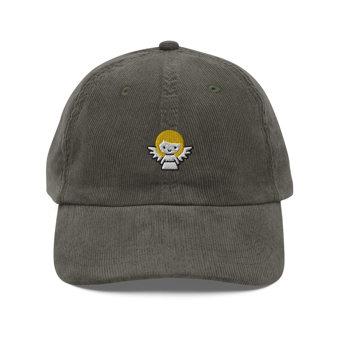 Cute Angel Corduroy Cap | Christian Gift | Heaven Embroidered Vintage ...
