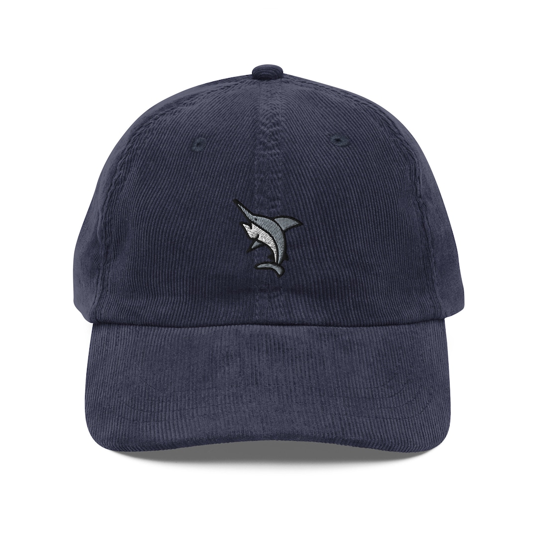 Swordfish Corduroy Cap Gift for Fishing Fans Cute Fishermen Vintage Cap ...