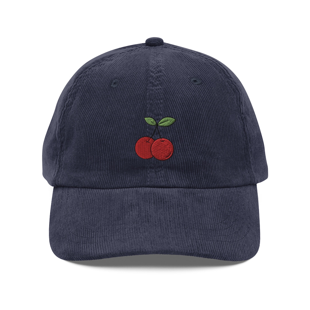 Cherries Corduroy Embroidered Cap | Gift for Cherry Fruit Lovers | Cute ...