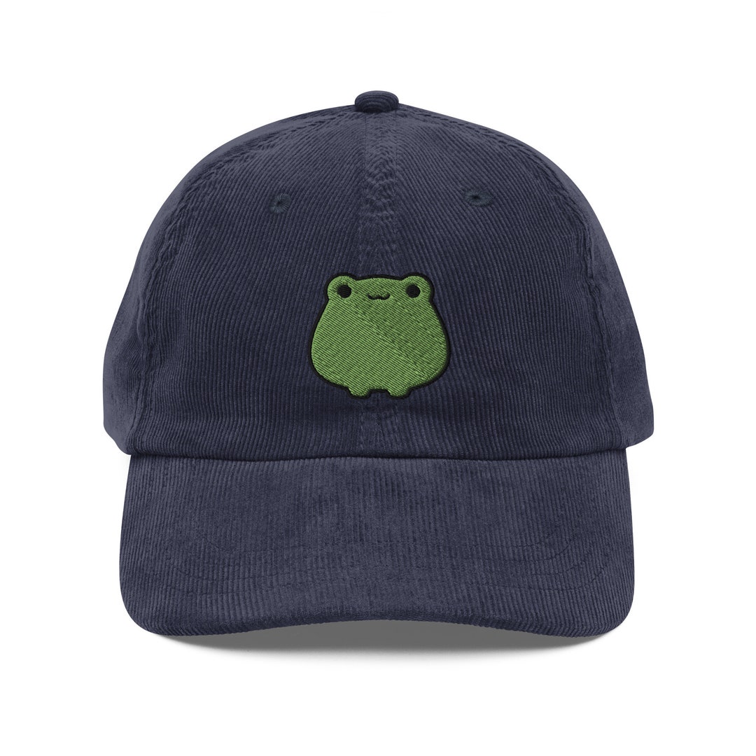 Cute Frog Corduroy Embroidered Cap Funny Toad Hat Vintage - Etsy