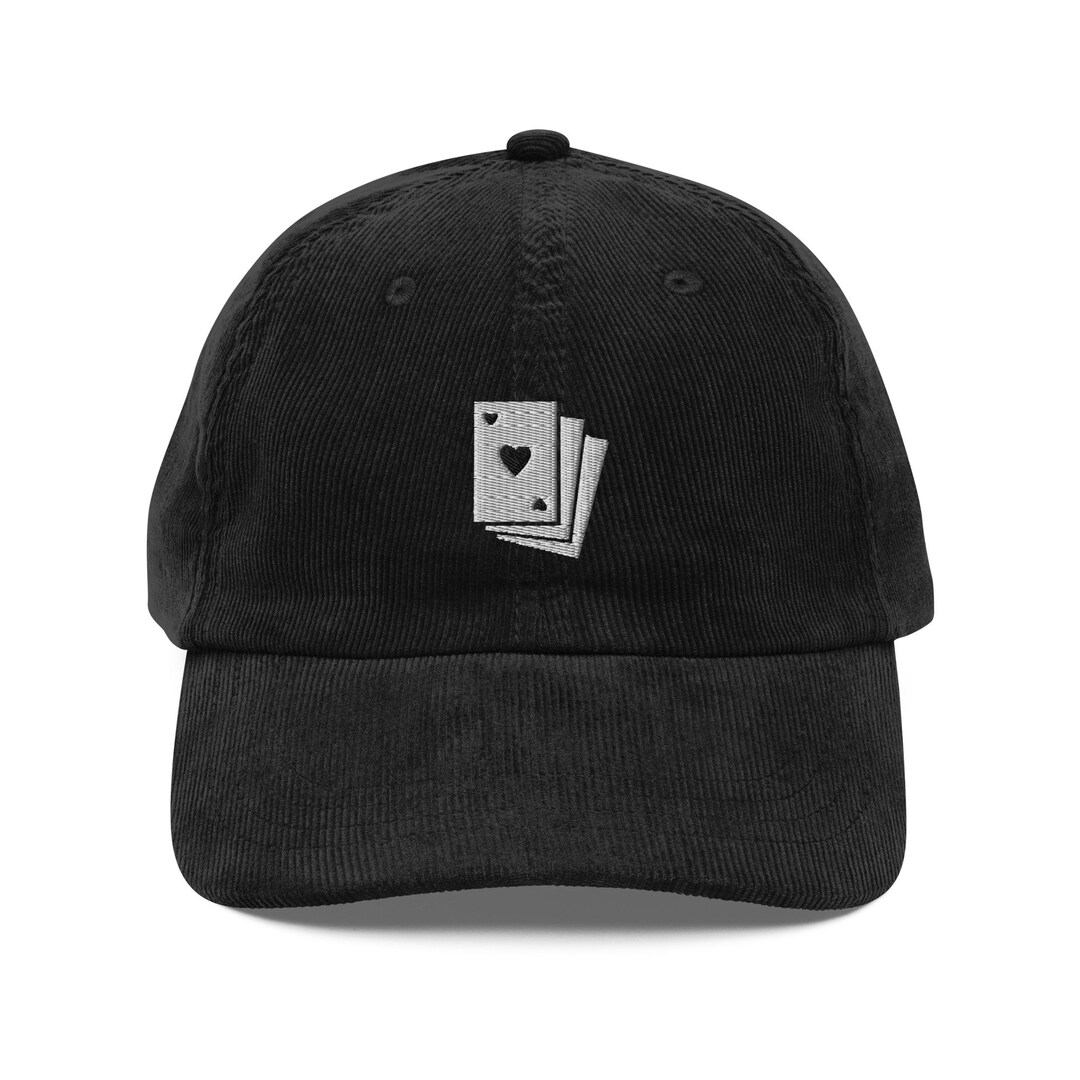 Playing Cards Embroidered Cap Gift for Poker Lovers Cute Hearts Game ...