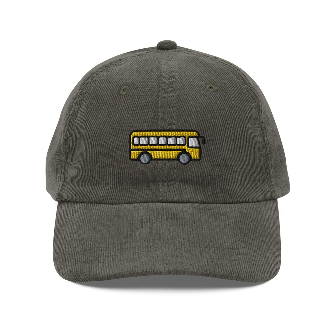 Yellow School Bus Corduroy Cap | Bus Driver Gift | Cute Vintage Cap ...