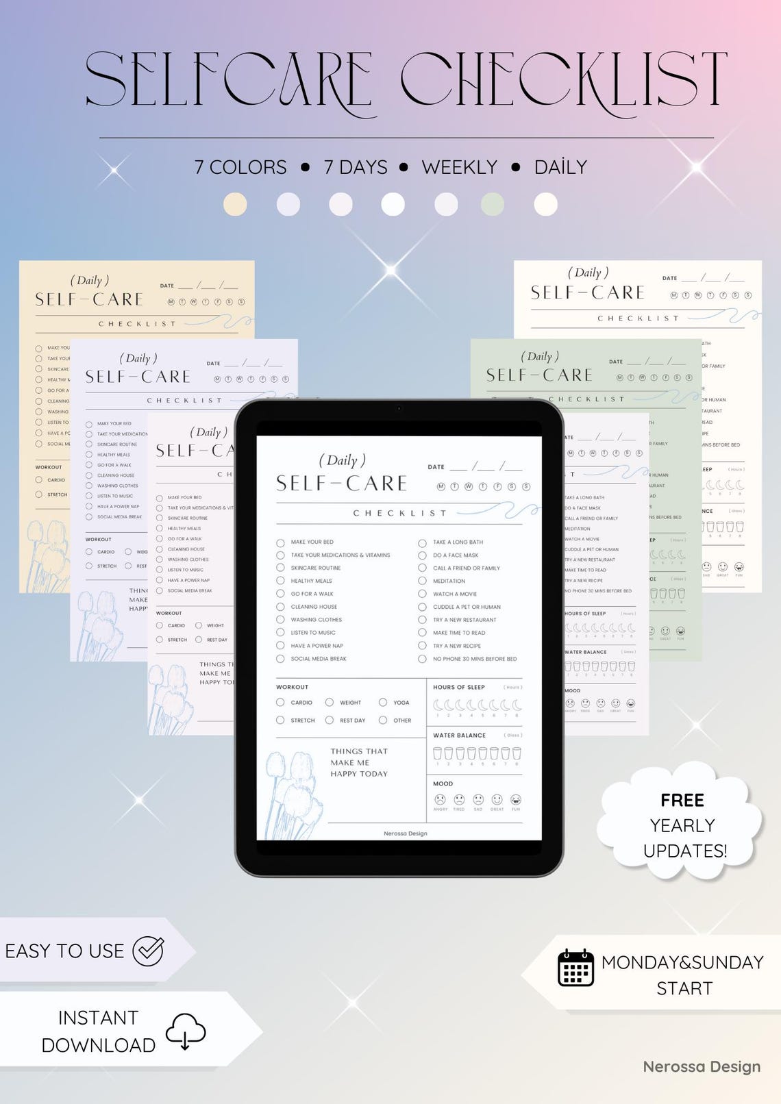 Selfcare Checklist - Etsy