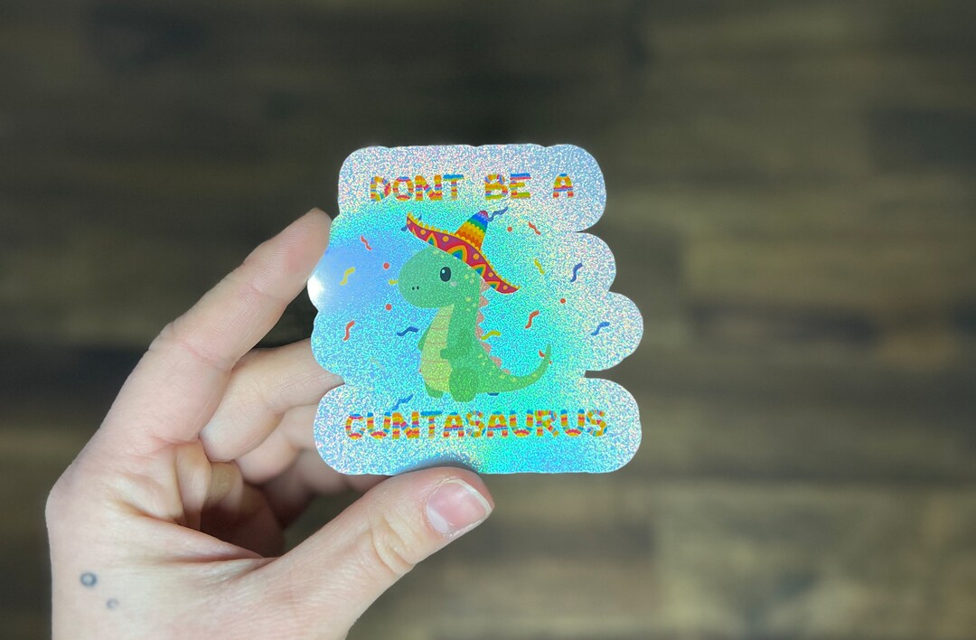 Holographic Dino Sticker - Etsy