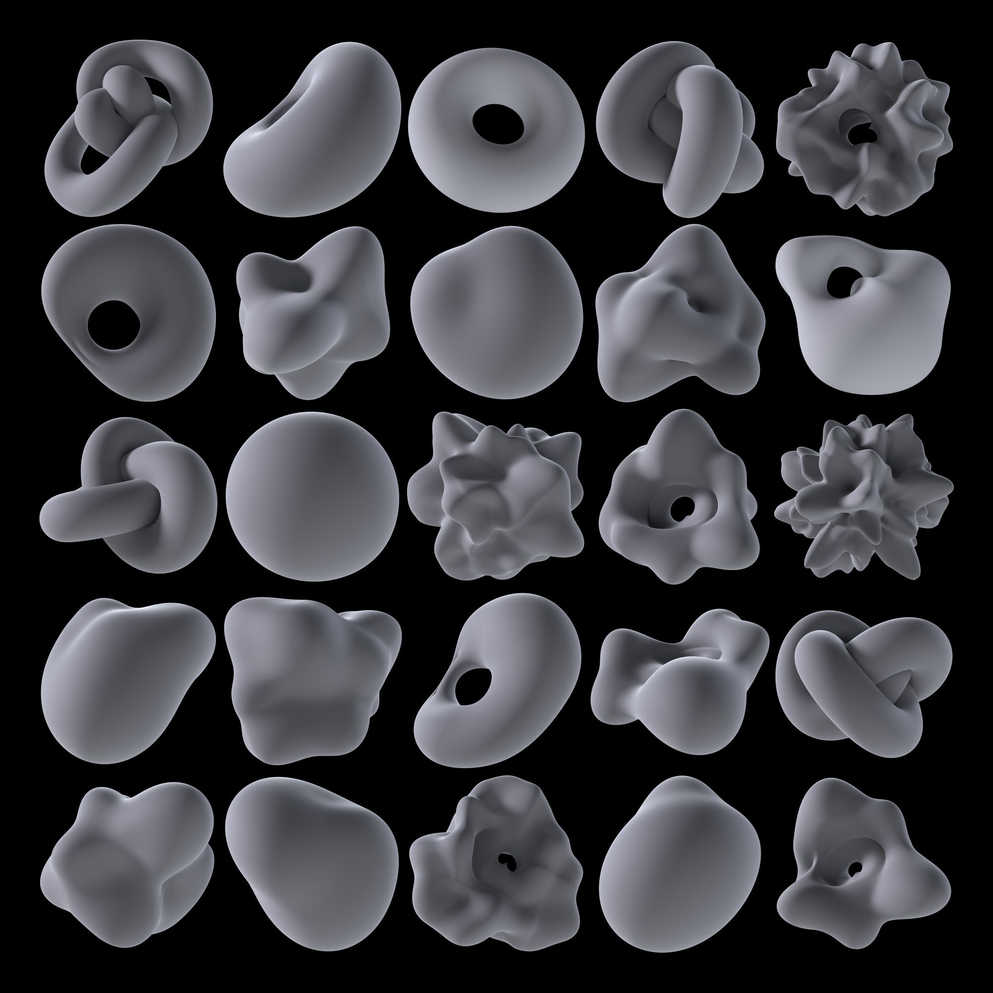 3D High Resolution Matte Grey PNG Shape Set - Instant Digital Download ...