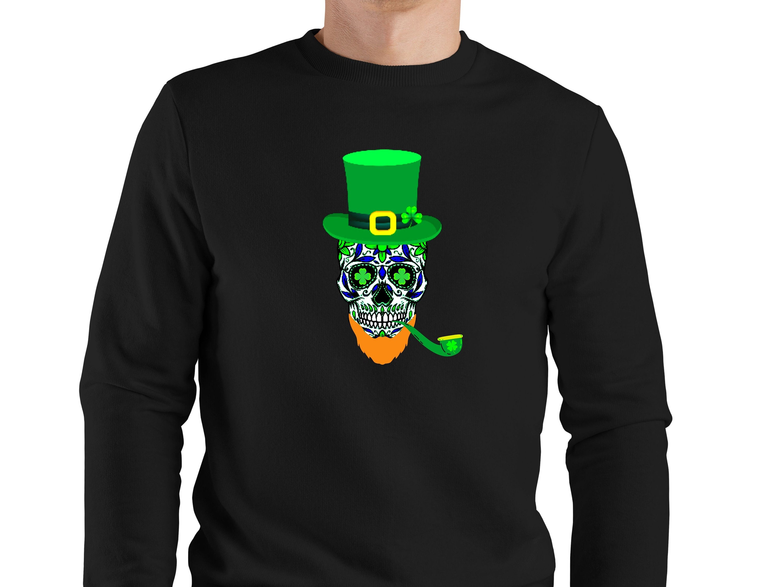 St. Patrick's Day Shamrock Skull SVG PNG, Sugar Skull Svg, Patrick Day ...