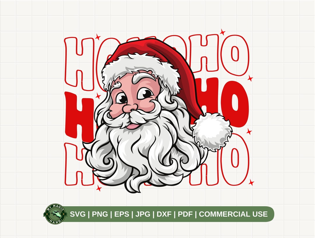 Ho Ho Ho Santa SVG PNG, Merry Christmas Svg, Santa Claus Png, Christmas ...