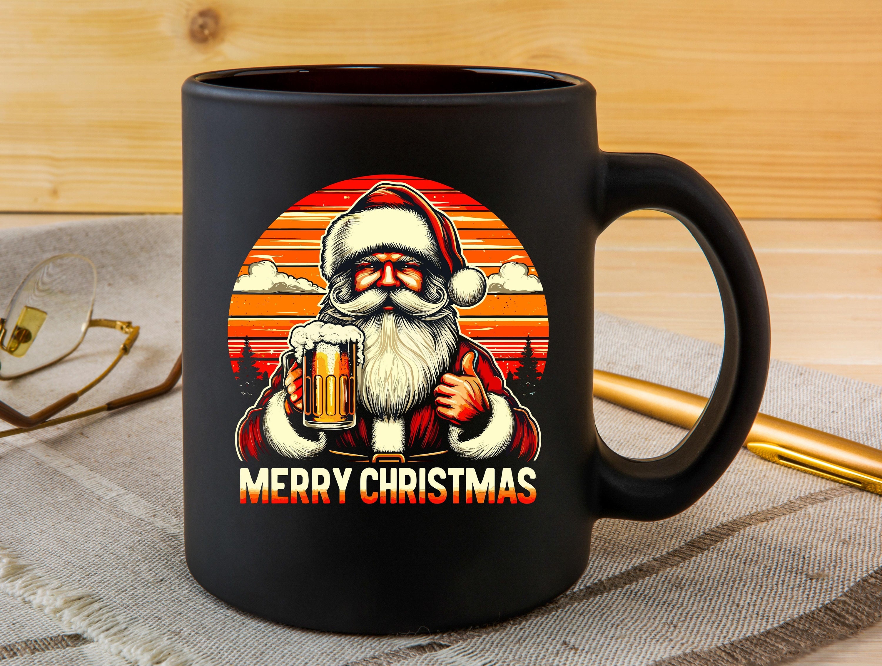 Santa Claus Drinking Beer SVG PNG, Santa With Beer Svg, Christmas Beer ...