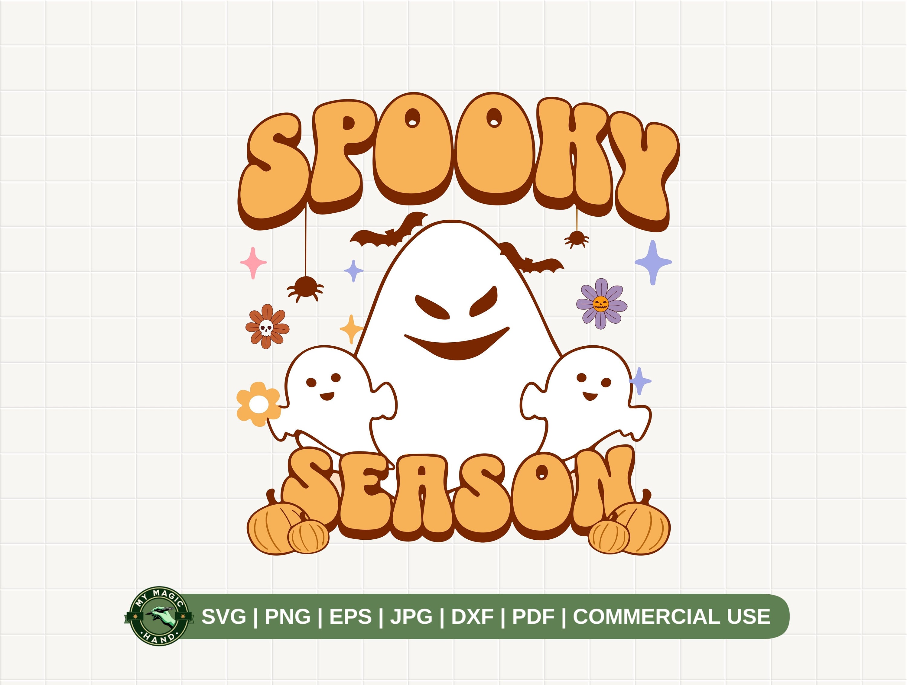 Spooky Season Groovy Ghost SVG PNG, Halloween Groovy Ghost Spooky ...