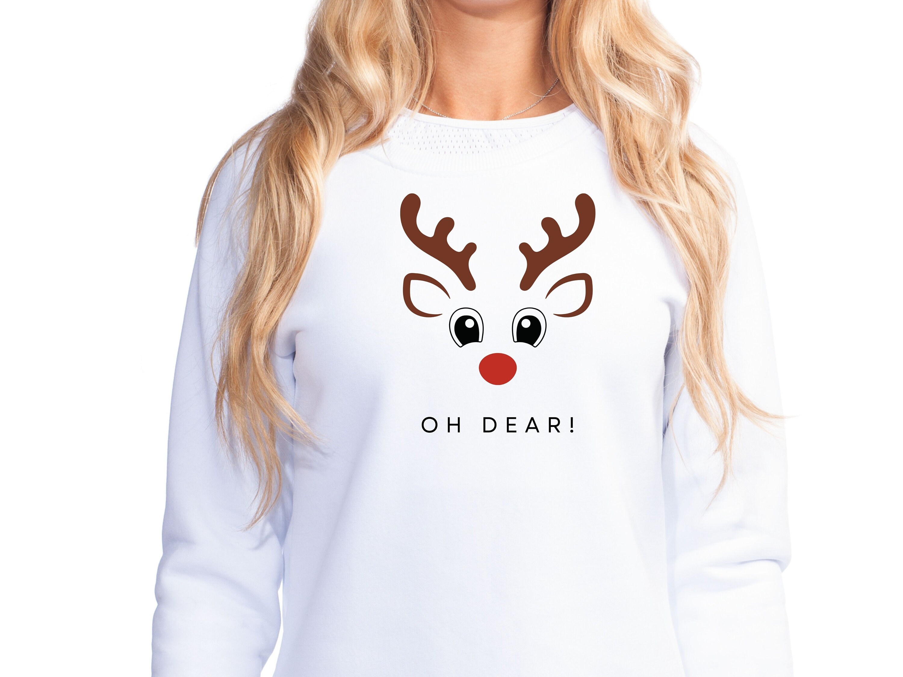 Reindeer Face SVG PNG, Oh Dear Svg, Cute Deer Svg, Christmas Reindeer ...