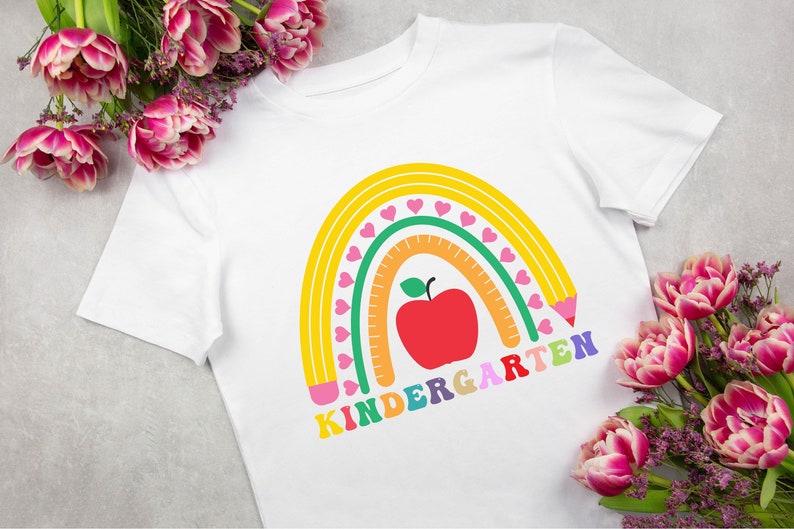 Kindergarten Rainbow SVG PNG, Back to School Svg, First Day of ...