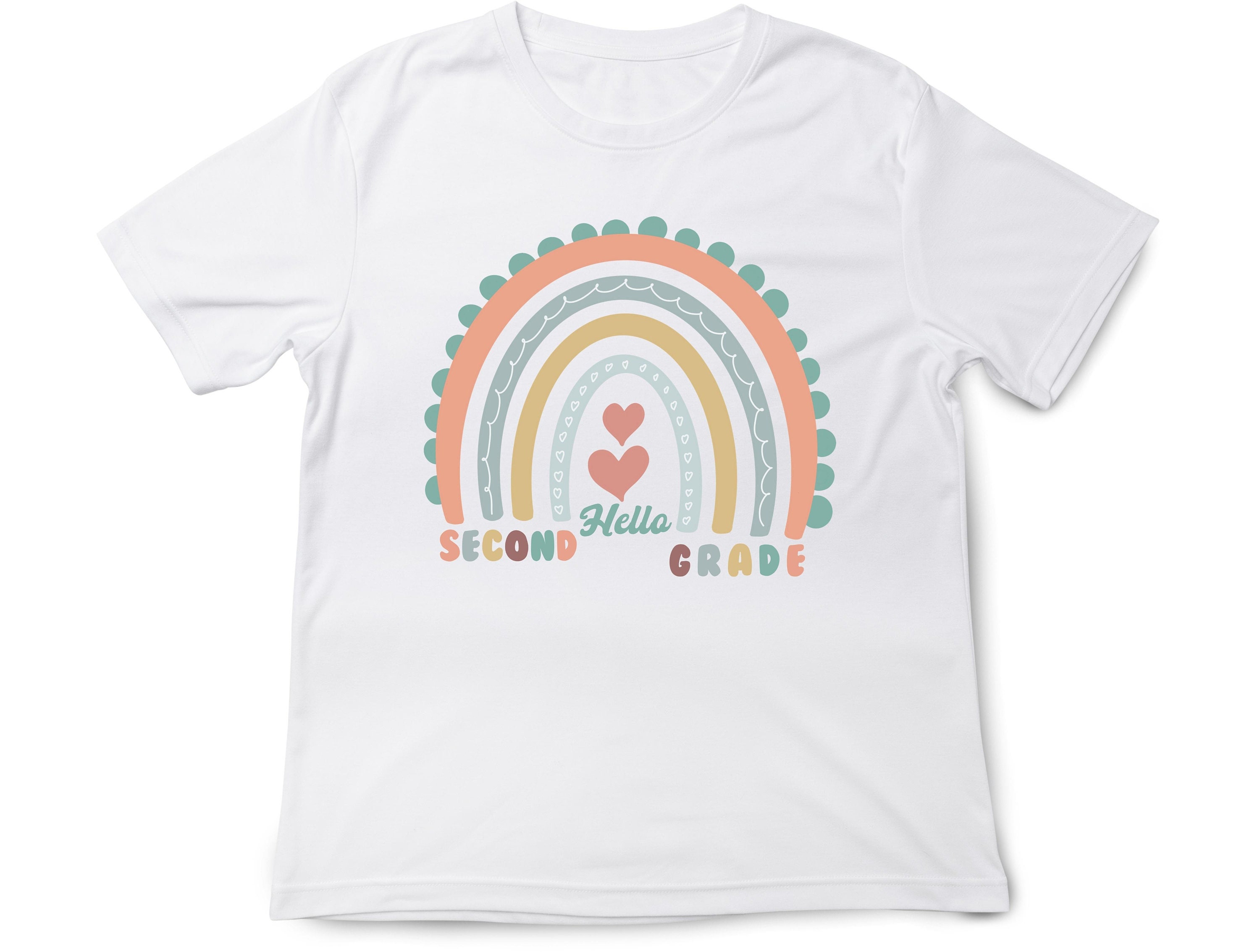 Second Grade Boho Rainbow SVG PNG, Back to School Svg, First Day of ...