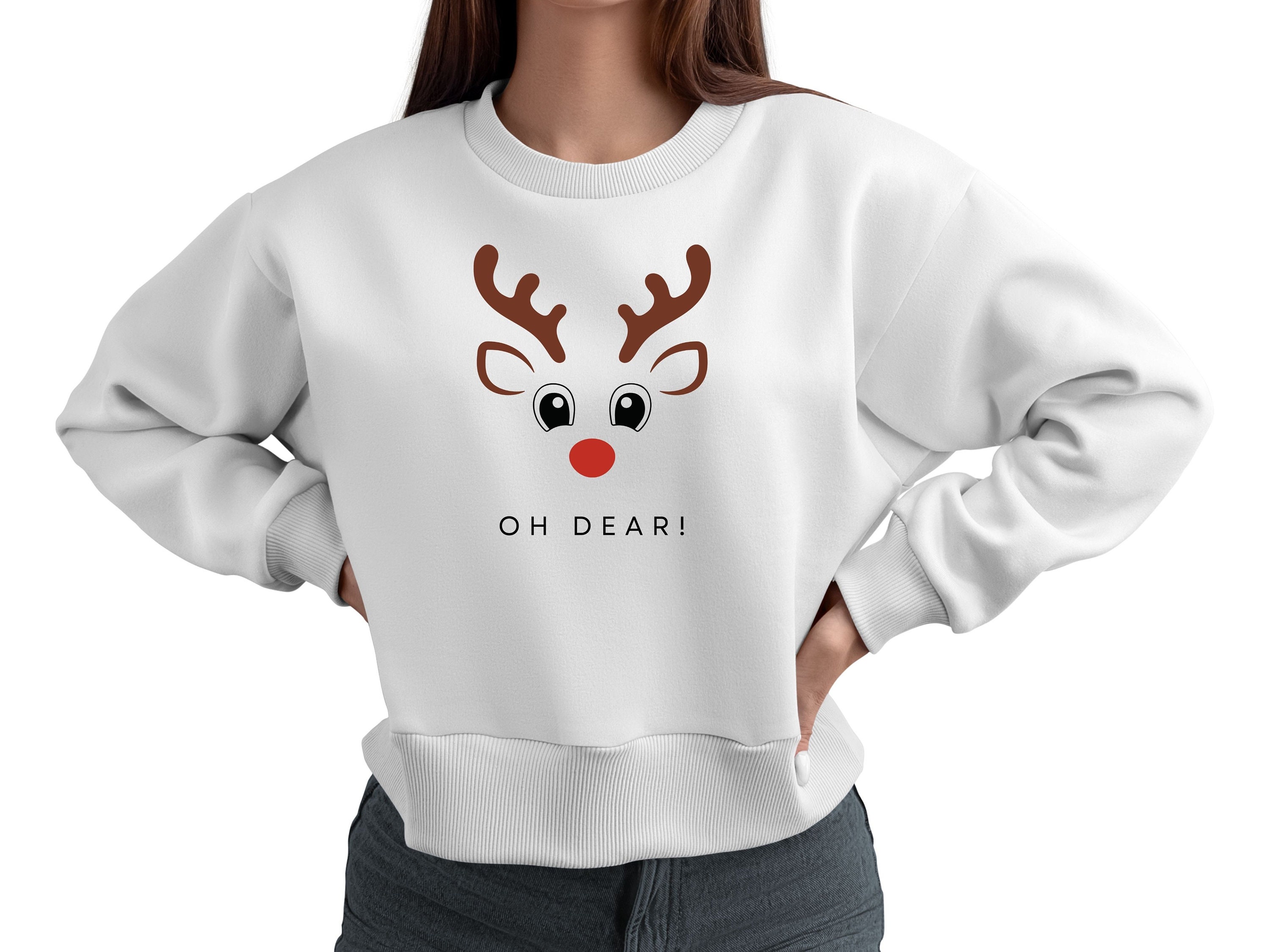 Reindeer Face SVG PNG, Oh Dear Svg, Cute Deer Svg, Christmas Reindeer ...