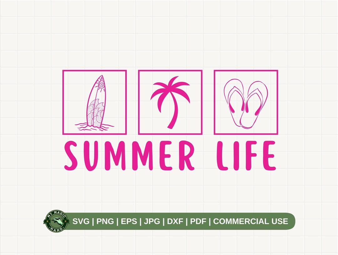 Summer Life SVG PNG, Hello Summer Svg, Pink Summer Svg, Beach Svg ...