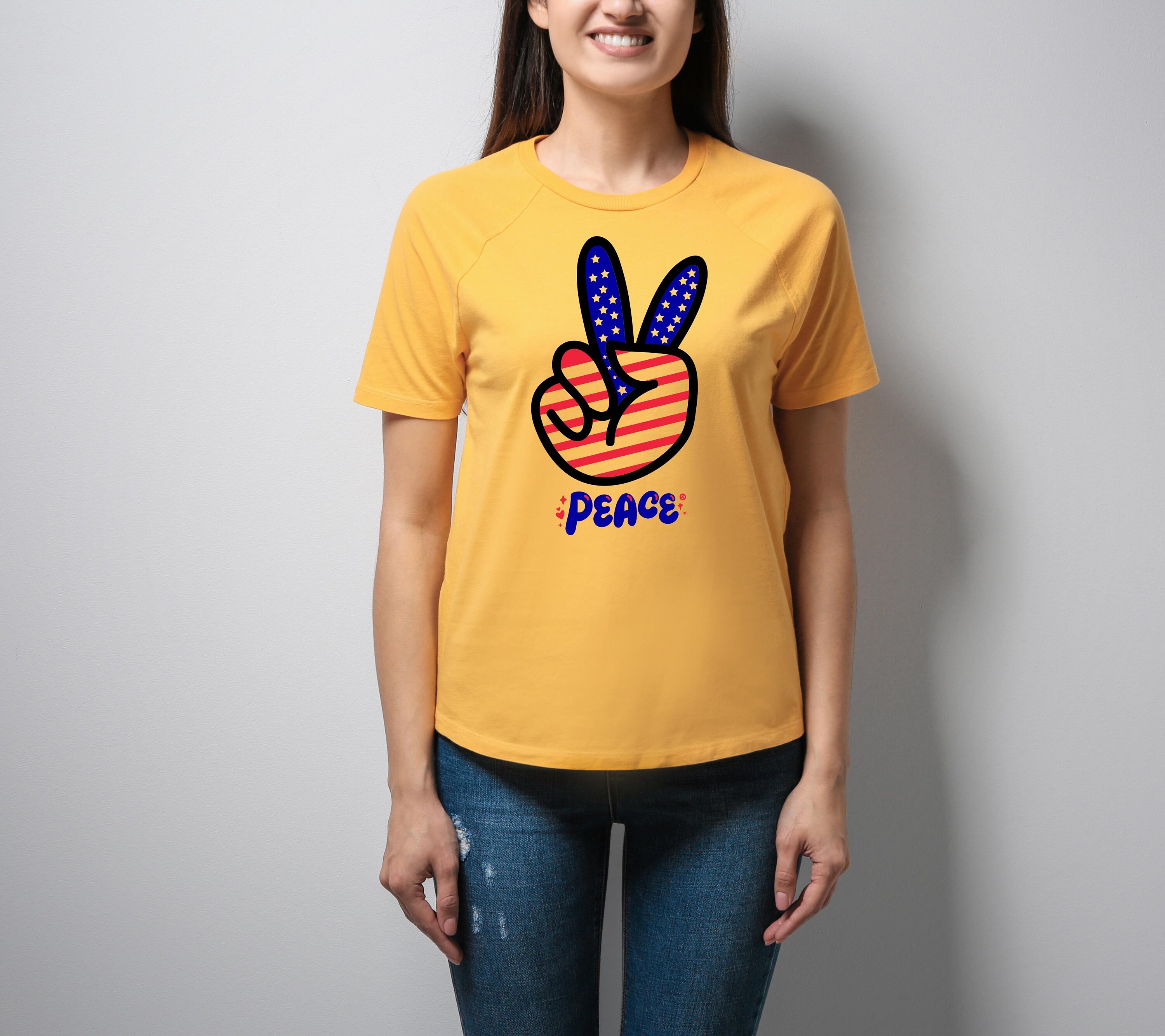 Peace Hand Sign With American Flag Svg, Peace Sign Hand Svg, Peace ...