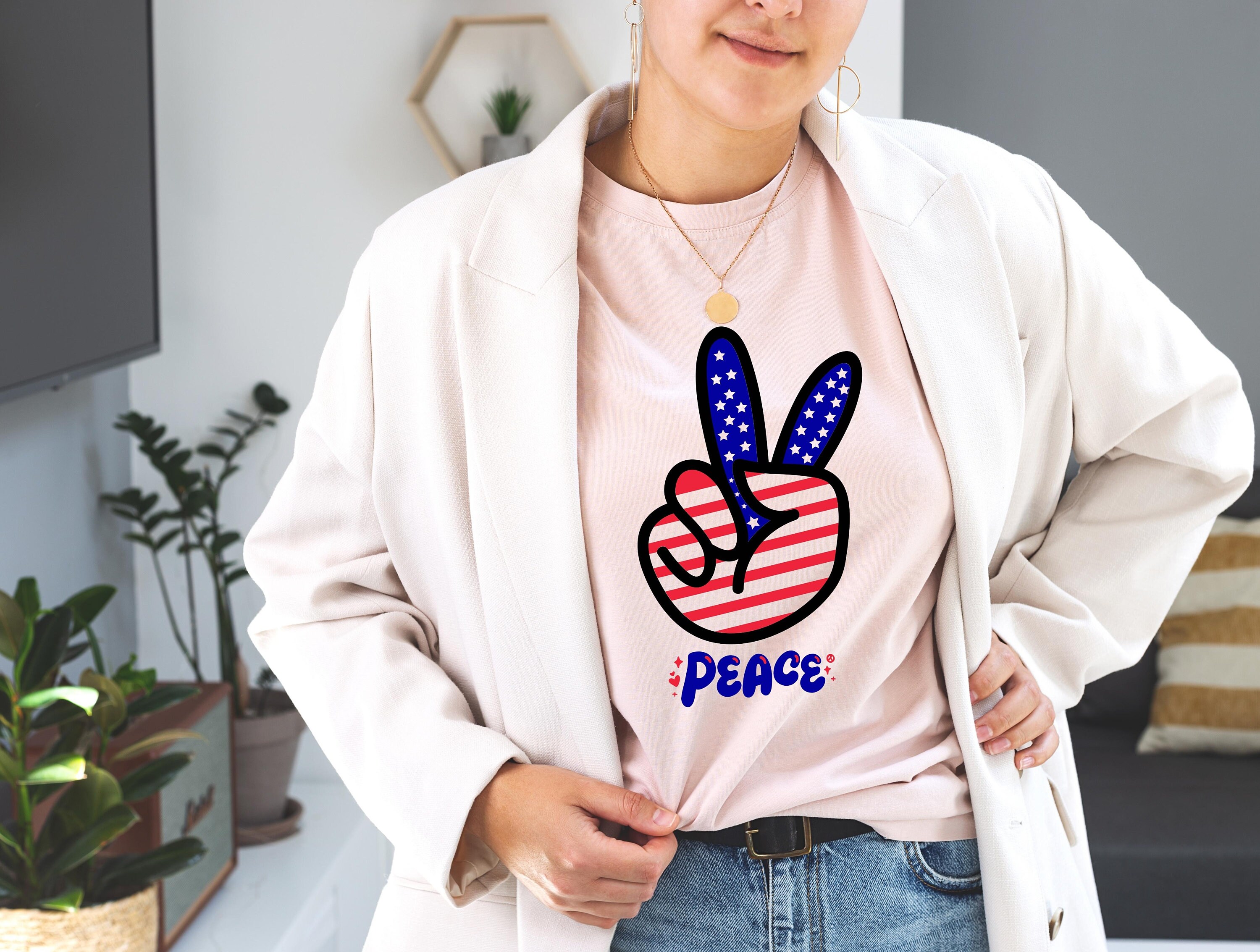 Peace Hand Sign With American Flag Svg, Peace Sign Hand Svg, Peace ...