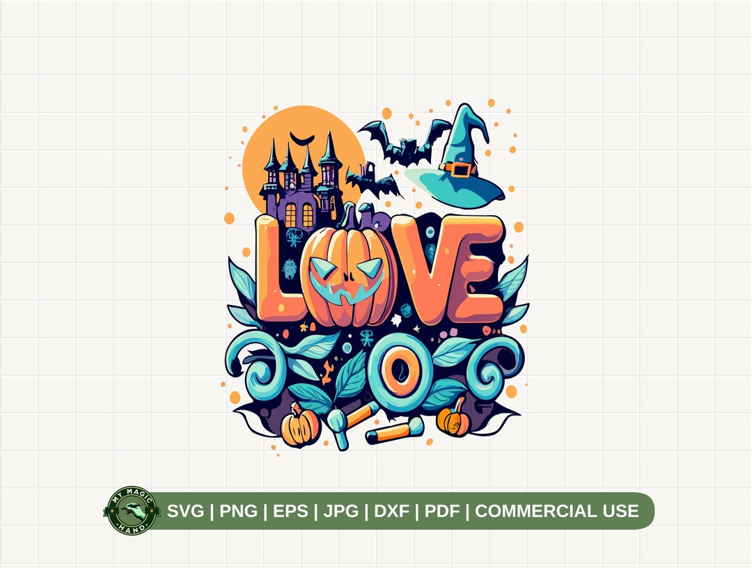 Love Halloween SVG PNG, Cute Love Halloween Sublimation, Spooky Season ...