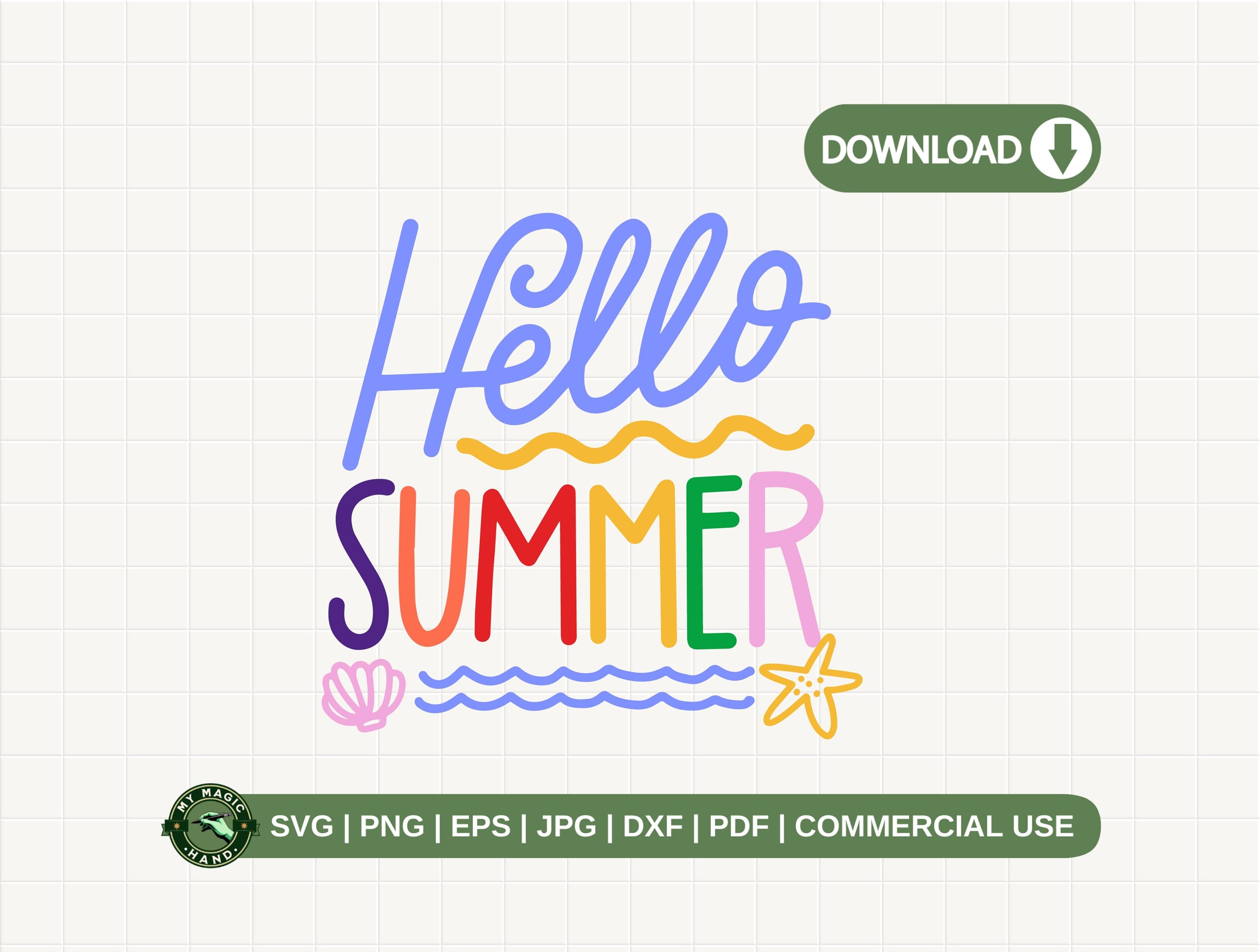 Hello Summer SVG PNG, Summer Life Svg, Summer Letter Svg, Beach Svg ...