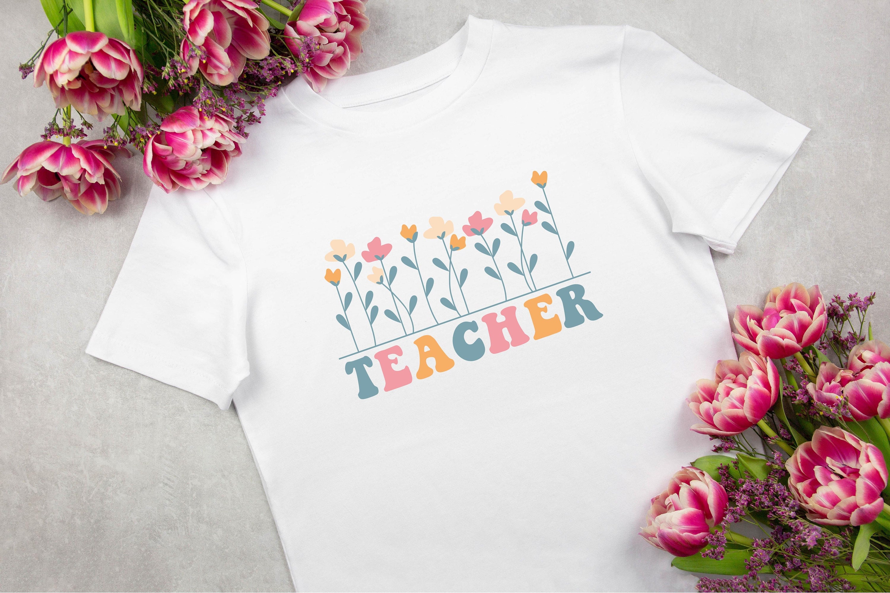 Teacher With Flowers SVG PNG, Teacher Life Svg, Teach Svg, Teacher Love ...